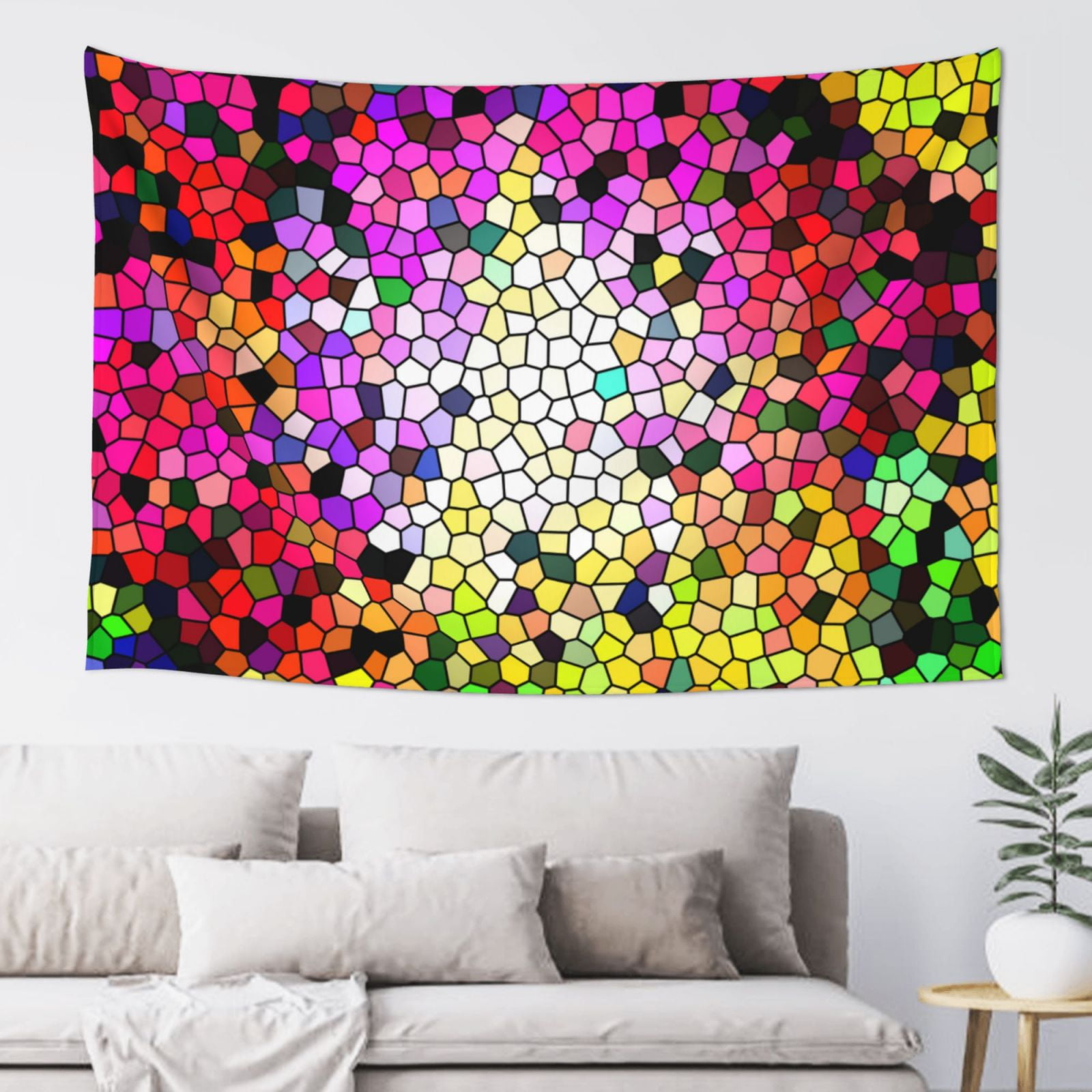 Junzan Colorful Tie Dye Stained Glass 3 Tapestry Hippie Tapestry For ...