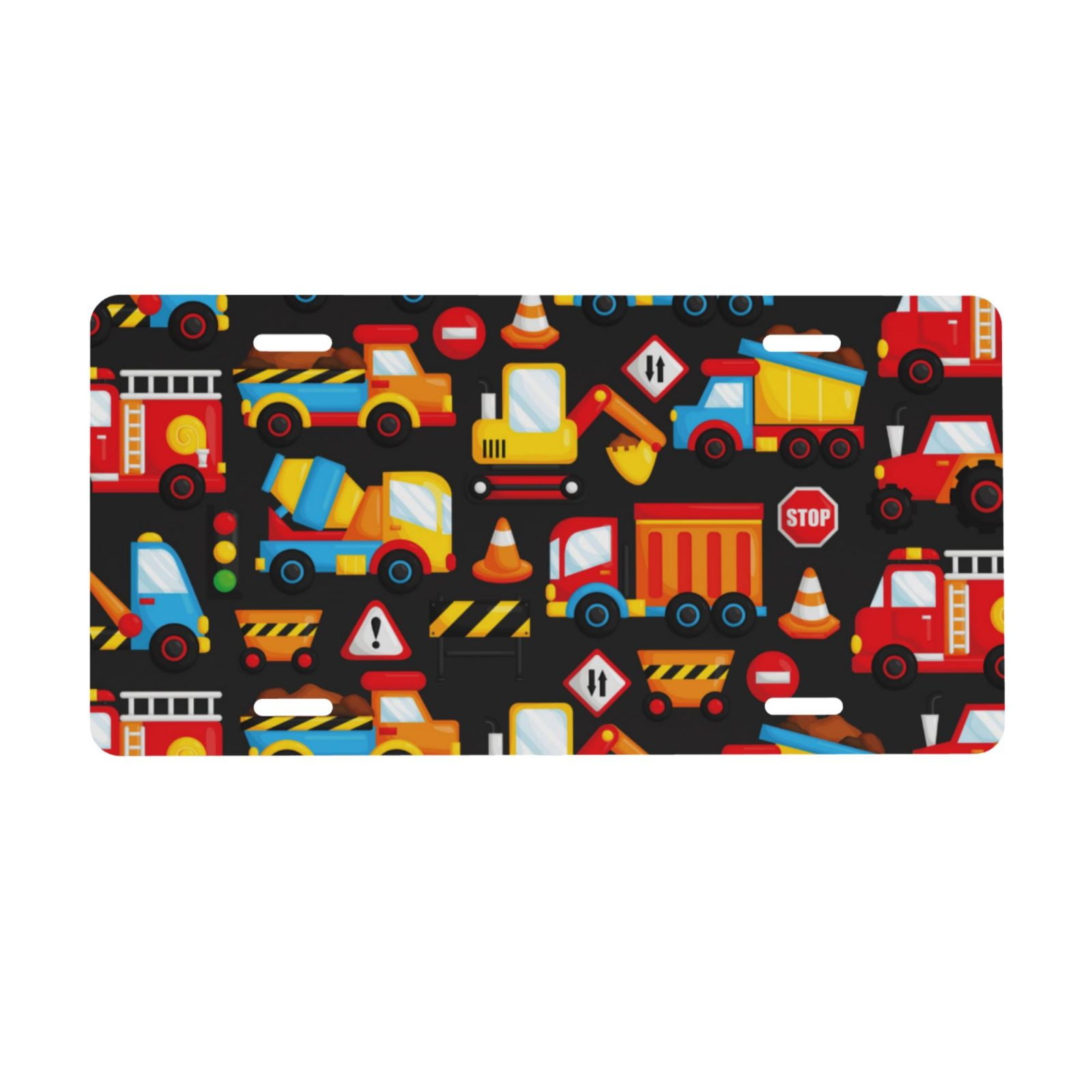 Junzan Construction Truck Front License Plate Covers Decorative Car ...