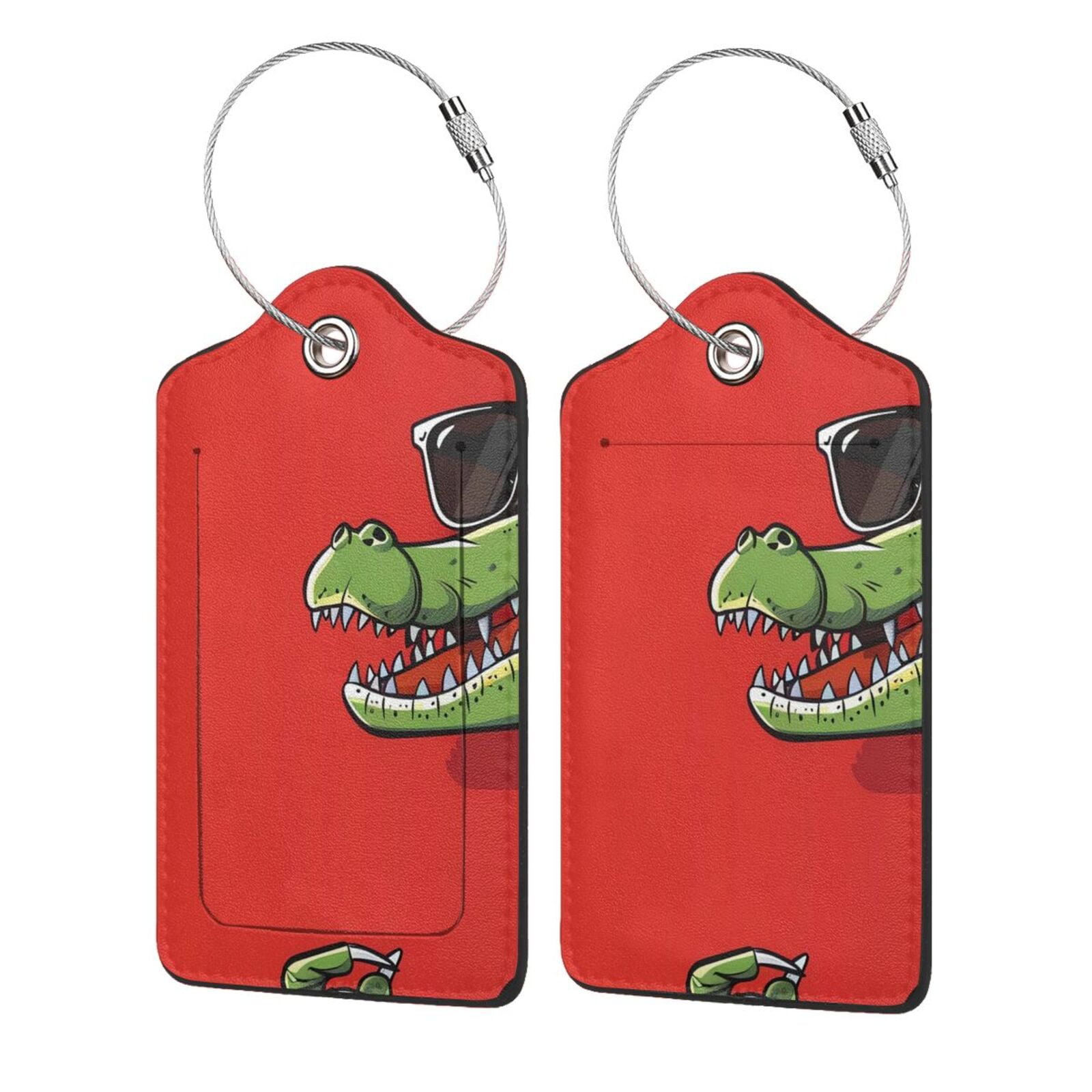Junzan Cool Crocodile With Sunglasses for Luggage Tags,Leather Luggage ...