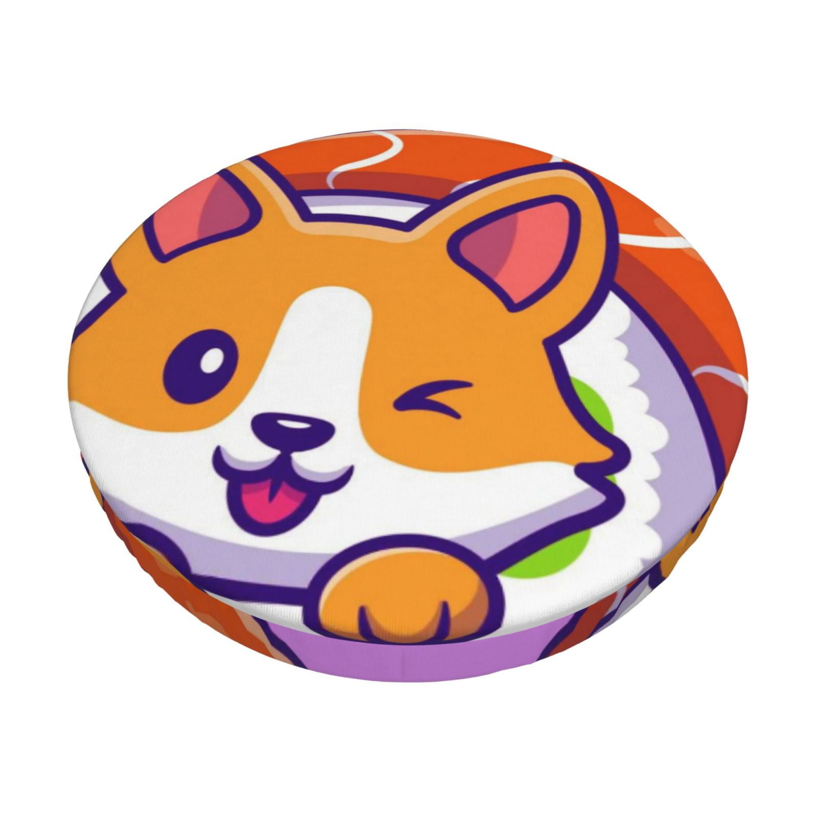 Junzan Corgi In Sushi Roll Bar Stool Cover Round Seat Cushion With ...