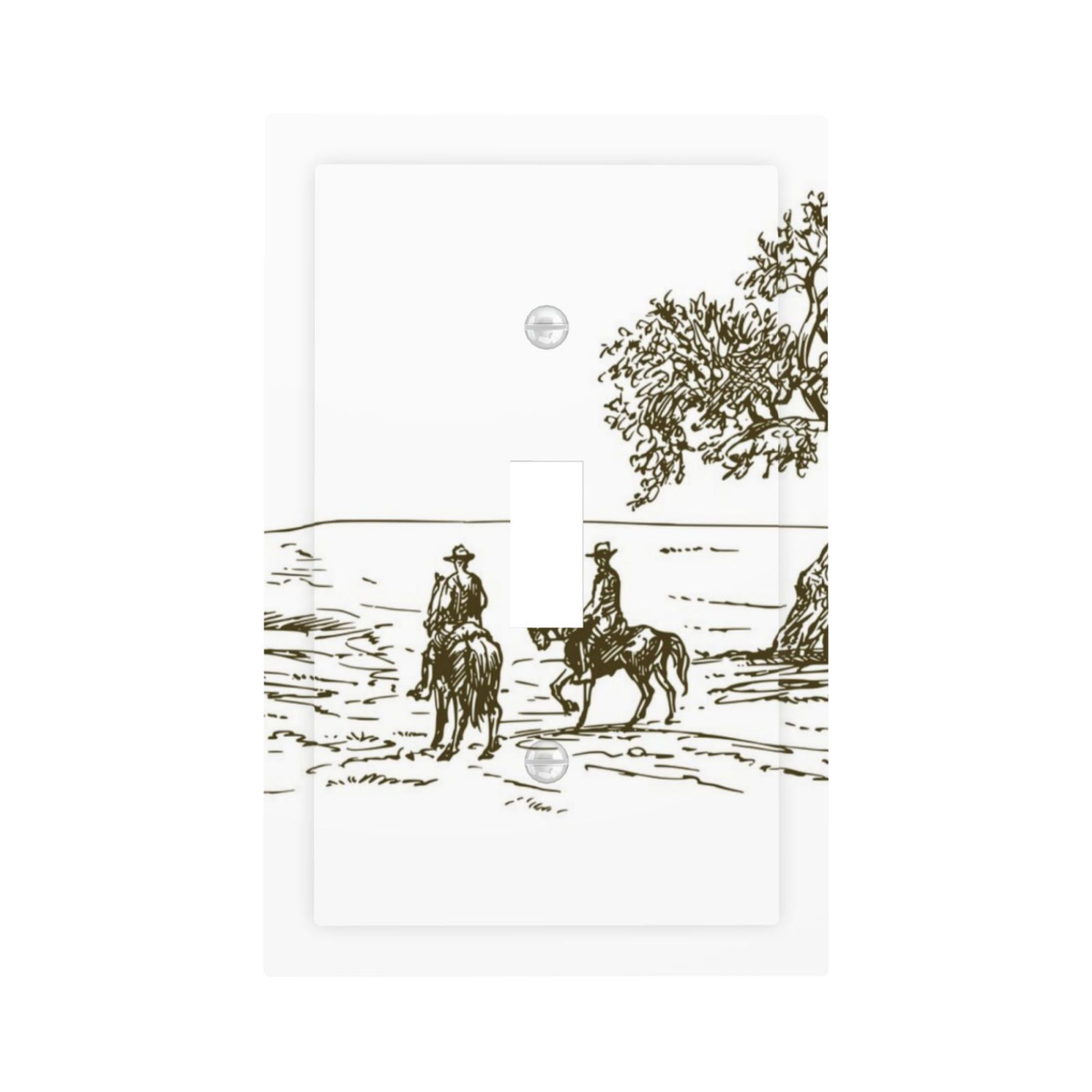Junzan Cowboys Riding A Horse Near A Tree for Electrical Outlet Covers ...