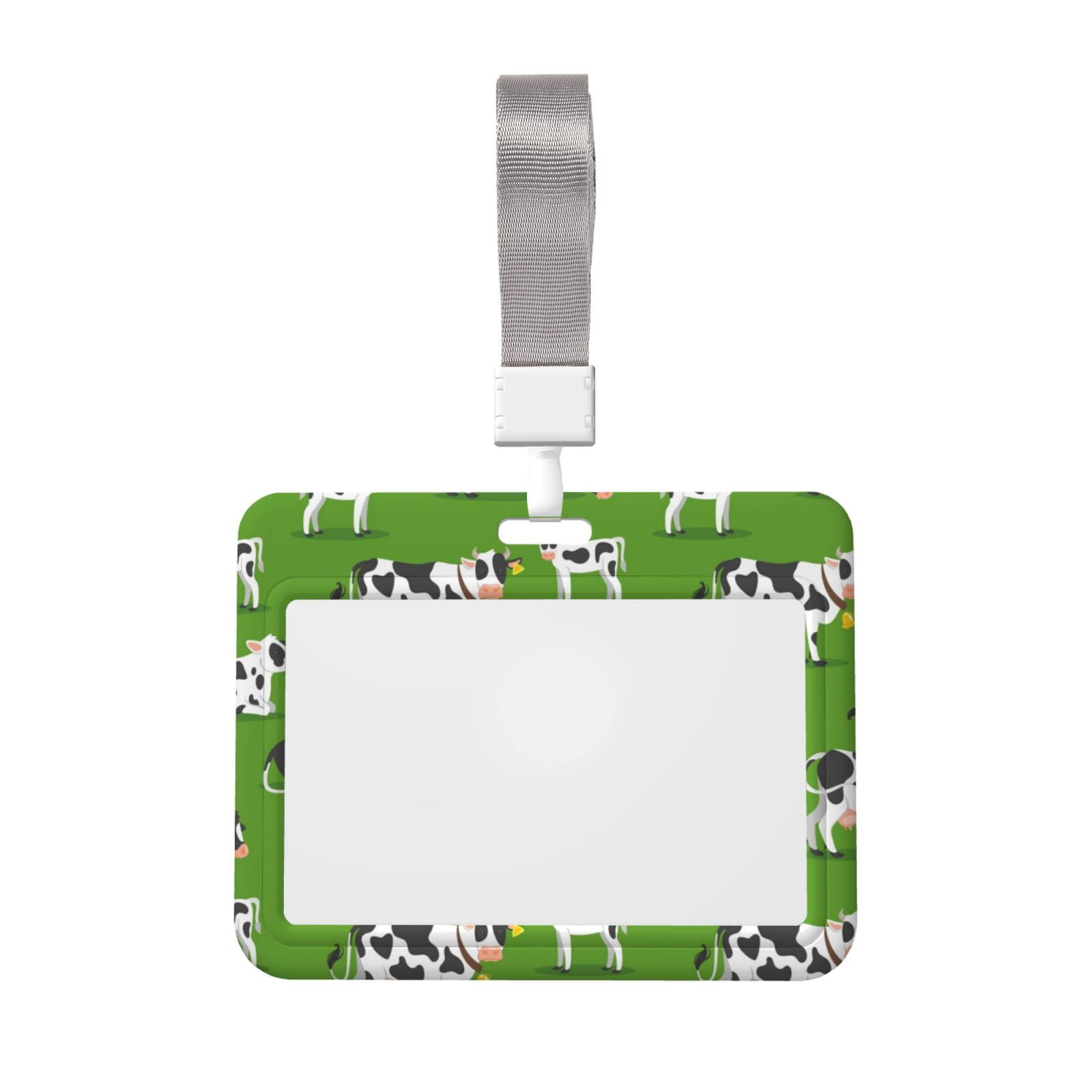 Junzan Cows With Calfs Green ID Badge Holder with Windows Key Card Work ...