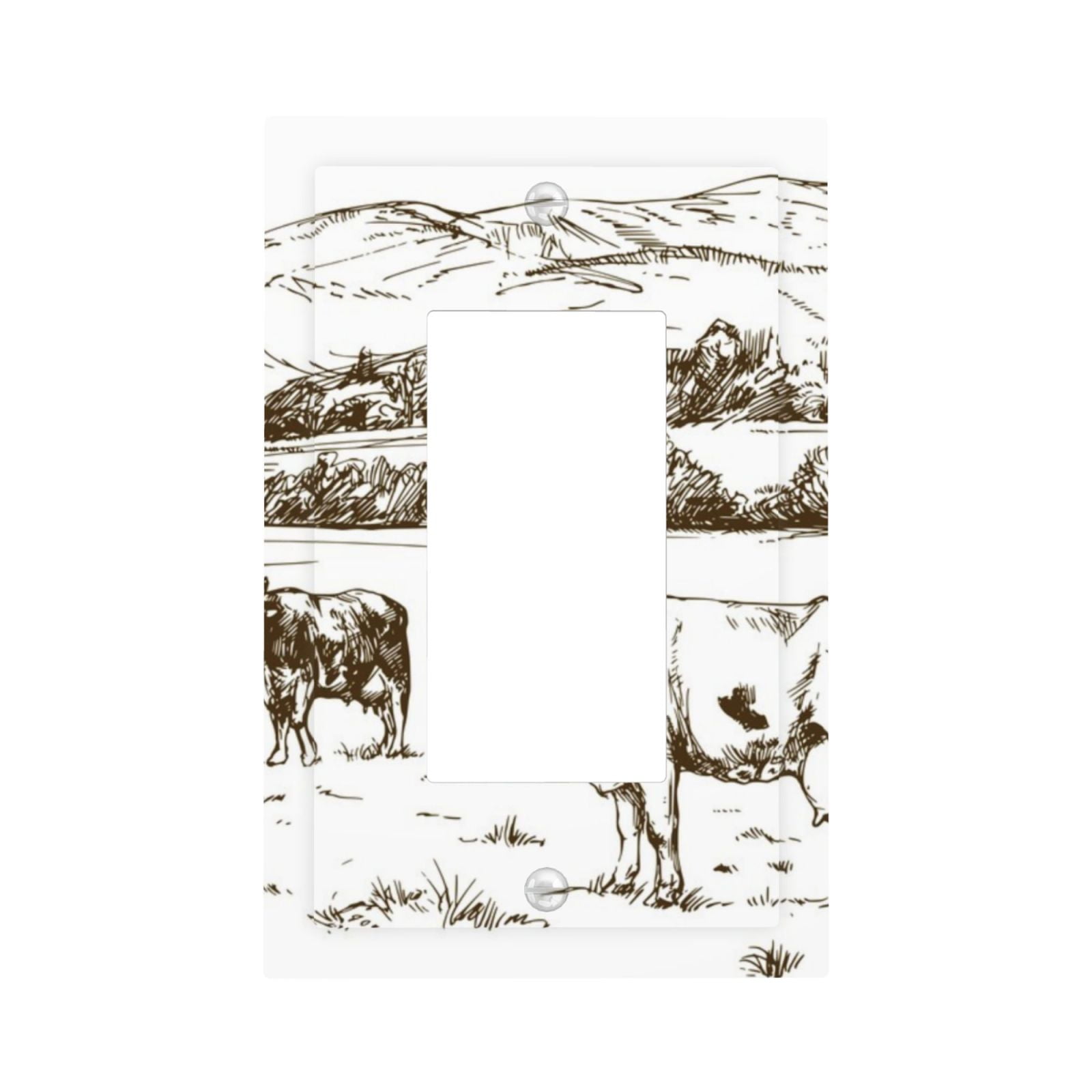Junzan Cows Grazing On The Meadow 2 for Electrical Outlet Covers, 5" x ...