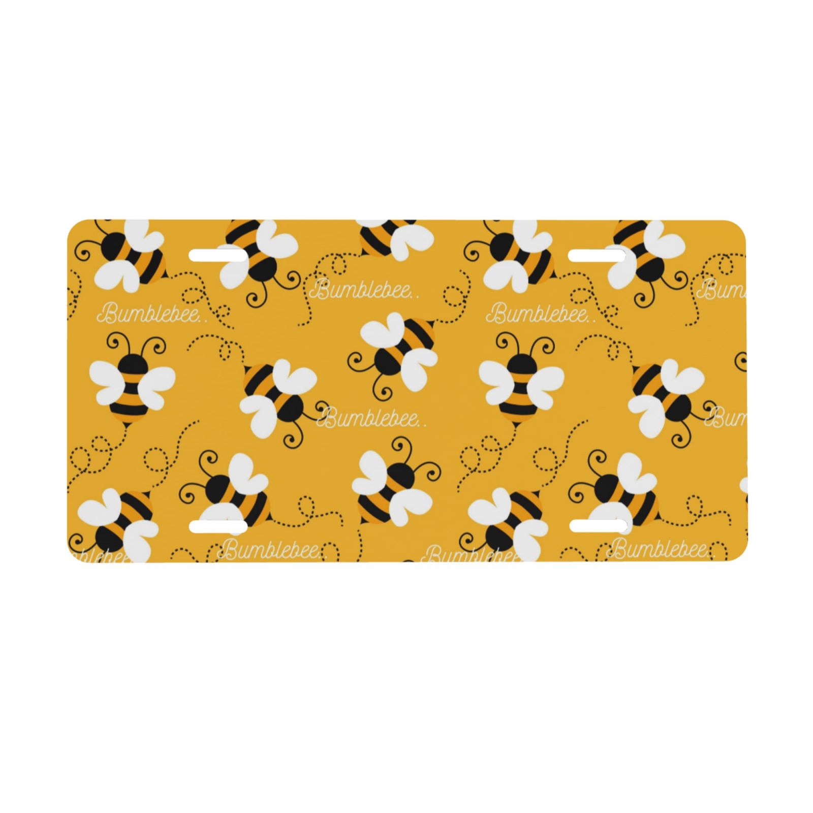 Junzan Cute Bee Butterfly Yelllow Front License Plate Covers Decorative ...