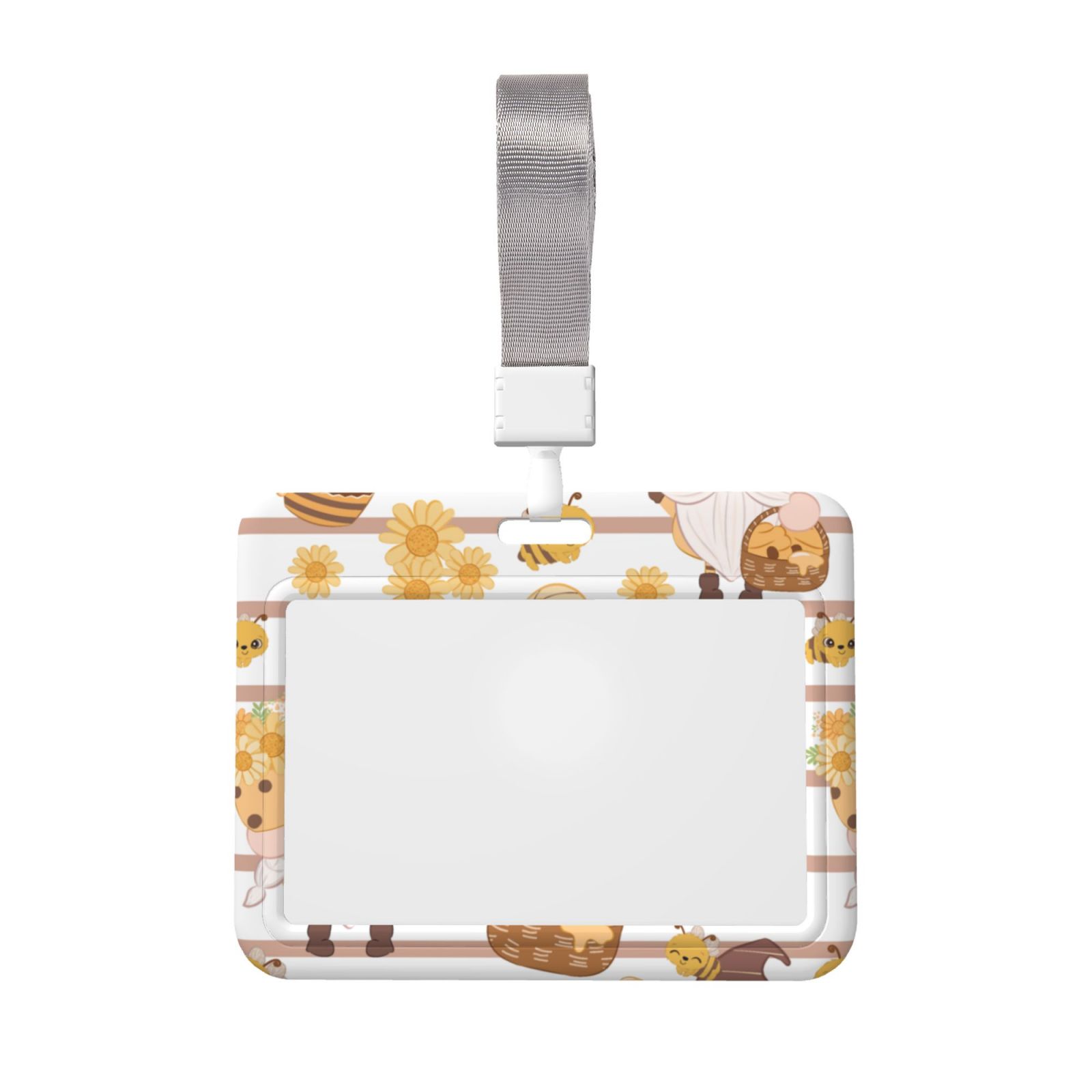 Junzan Cute Bee Gnome Id Badge Holder With Windows Key Card Work Badge ...