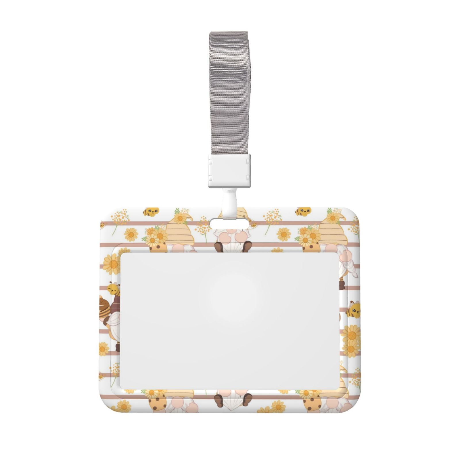 Junzan Cute Bee Gnome2 ID Badge Holder with Windows Key Card Work Badge ...