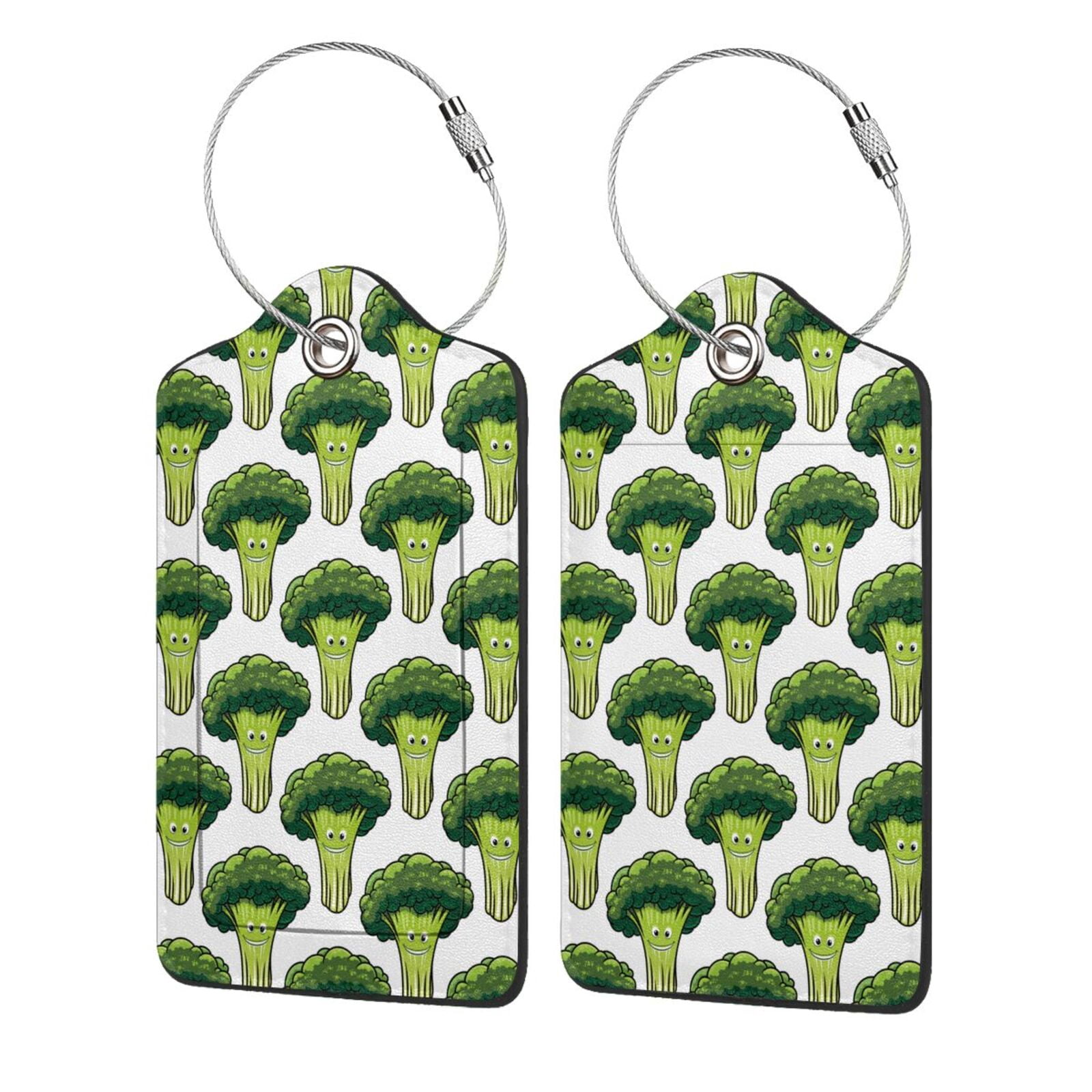 Junzan Cute Broccoli for Luggage Tags,Leather Luggage Tags for ...