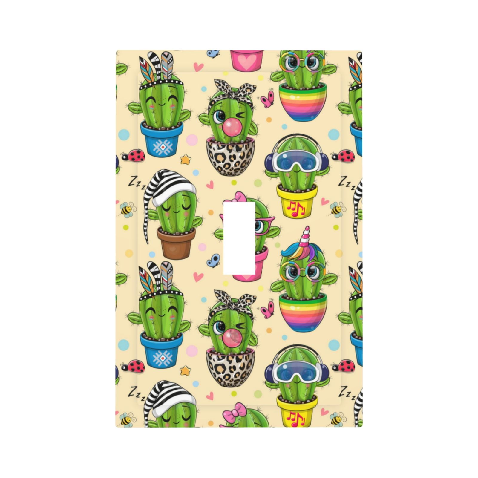 Junzan Cute Cartoon Cactus for Electrical Outlet Covers, 5" x 3 ...