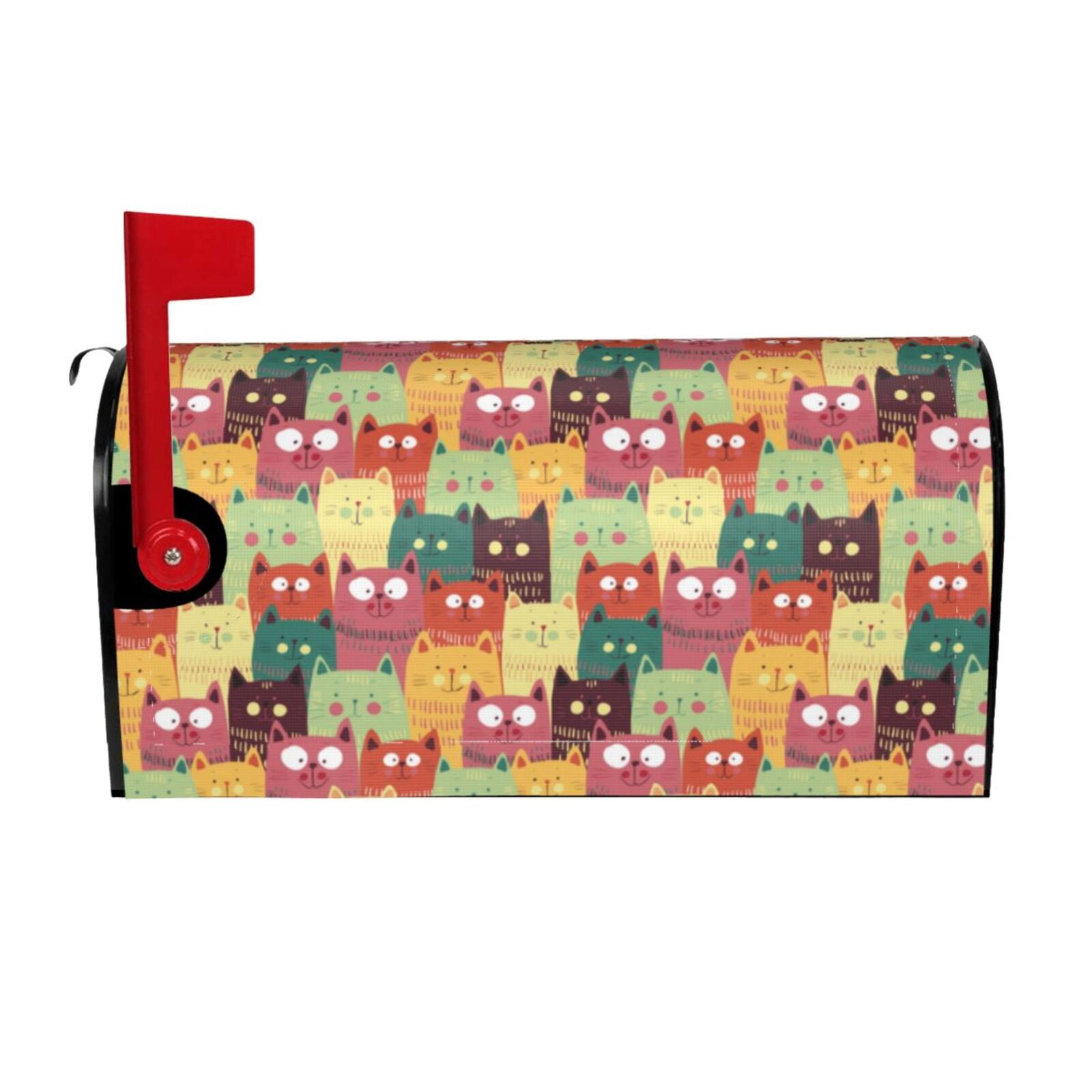 Junzan Cute Cartoon Cat Pattern Mailbox Covers,Magnetic Mailbox ...