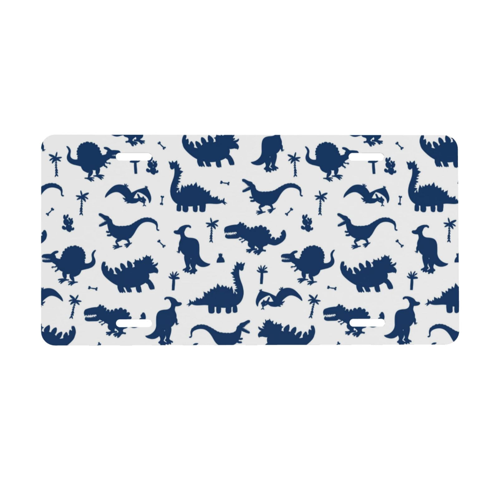 Junzan Cute Cartoon Dinosaurs Front License Plate Covers Decorative Car ...