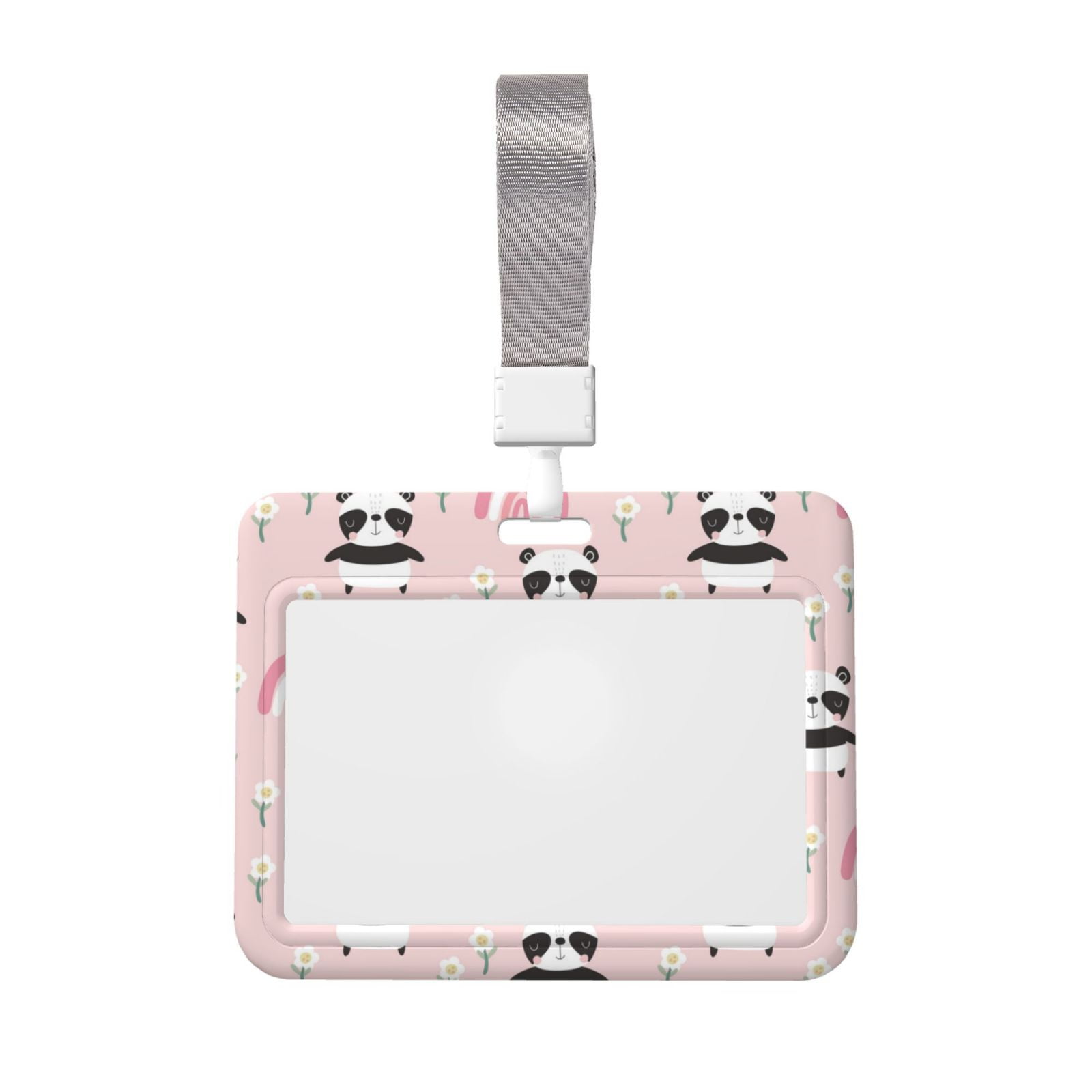 Junzan Cute Cartoon Panda ID Badge Holder with Windows Key Card Work ...