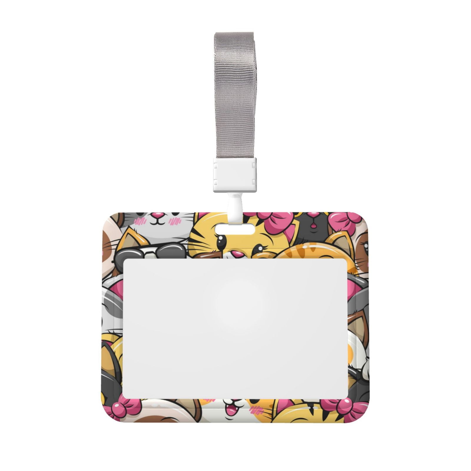 Junzan Cute Cat Cartoon Id Badge Holder With Windows Key Card Work ...