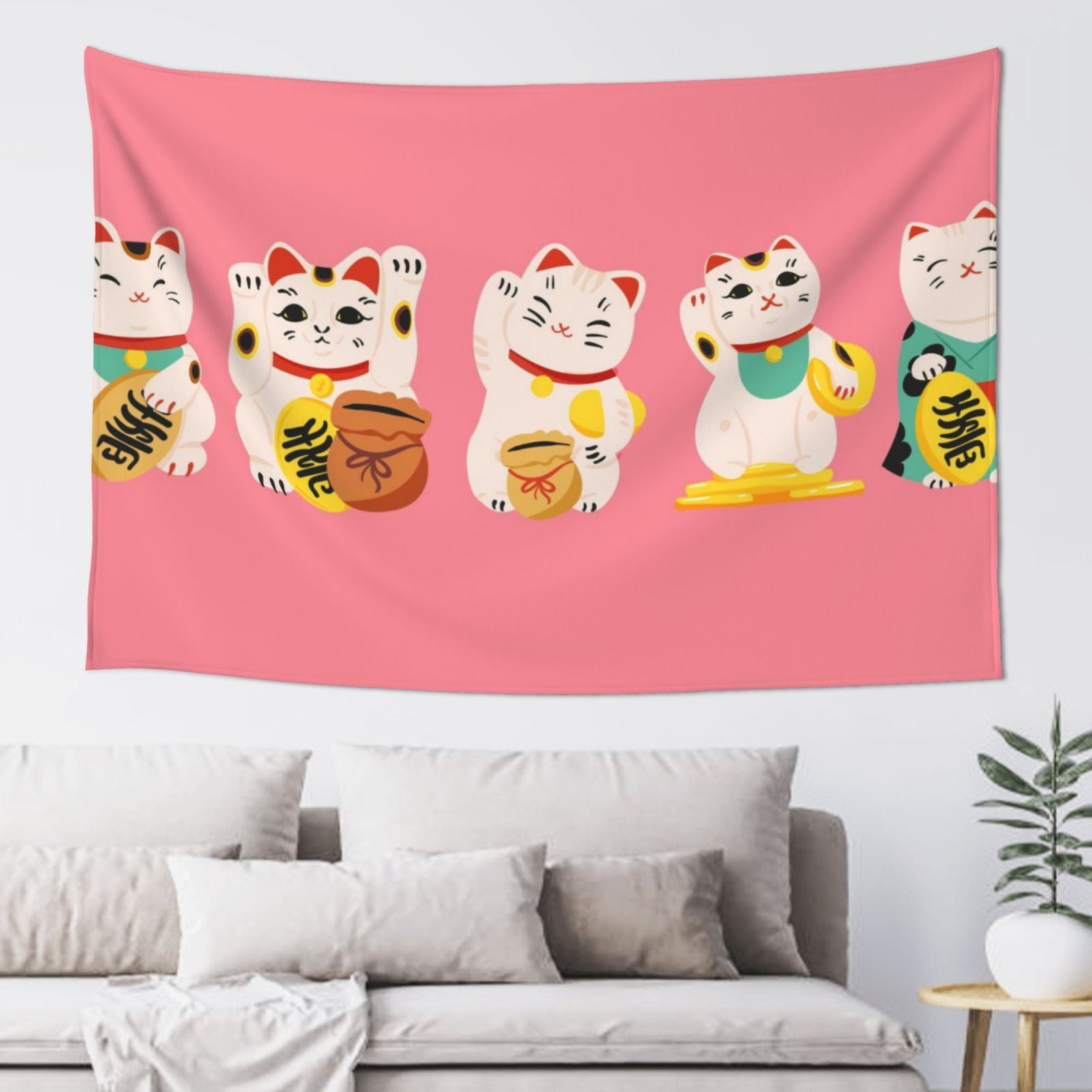 Junzan Cute Cat Tapestry Hippie Tapestry For Bedroom Aesthetic ...