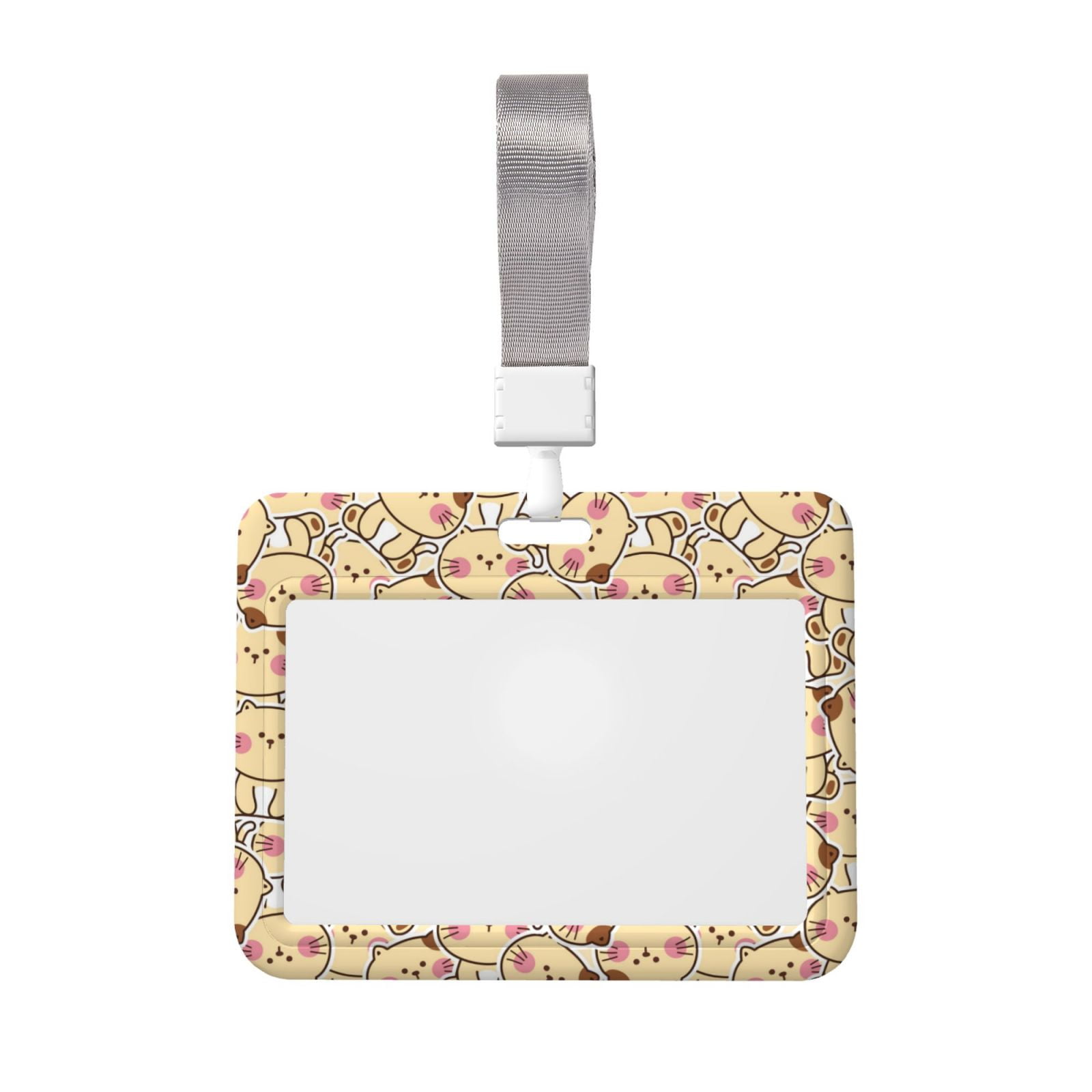 Junzan Cute Cats 4 ID Badge Holder with Windows Key Card Work Badge ...