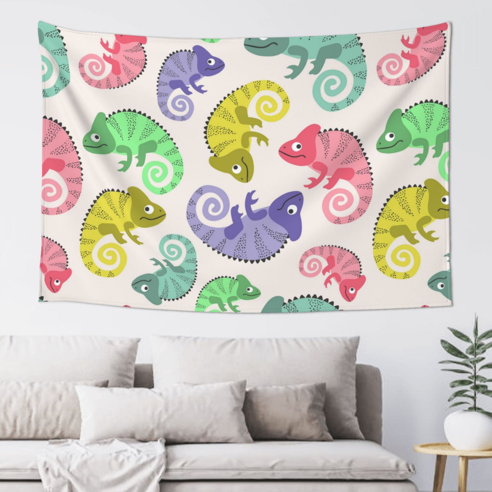 Junzan Cute Chameleons Tapestry Hippie Tapestry For Bedroom Aesthetic ...