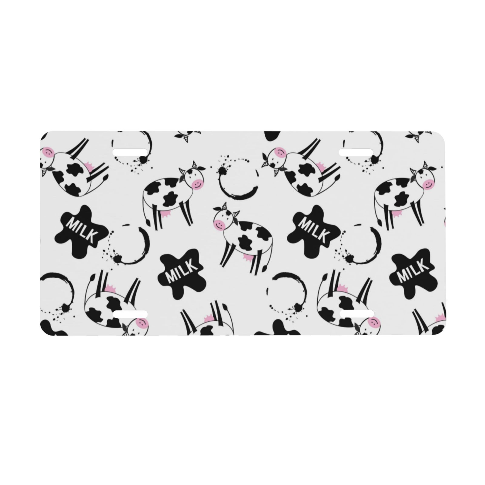 Junzan Cute Cow And Milk Stains Front License Plate Covers Decorative ...