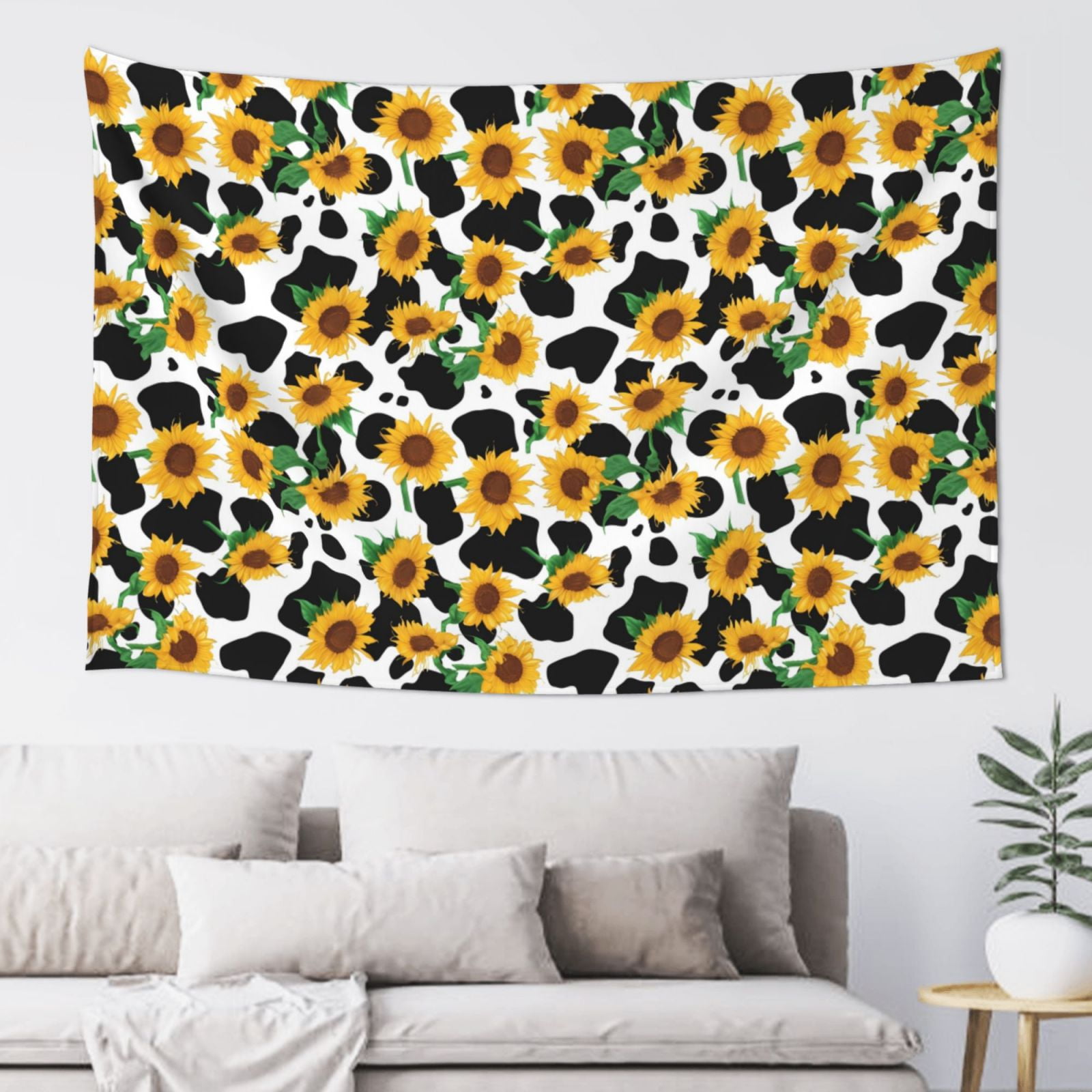 Junzan Cute Cow Print Sunflower C for Tapestry - Home DéCor Tapestry ...