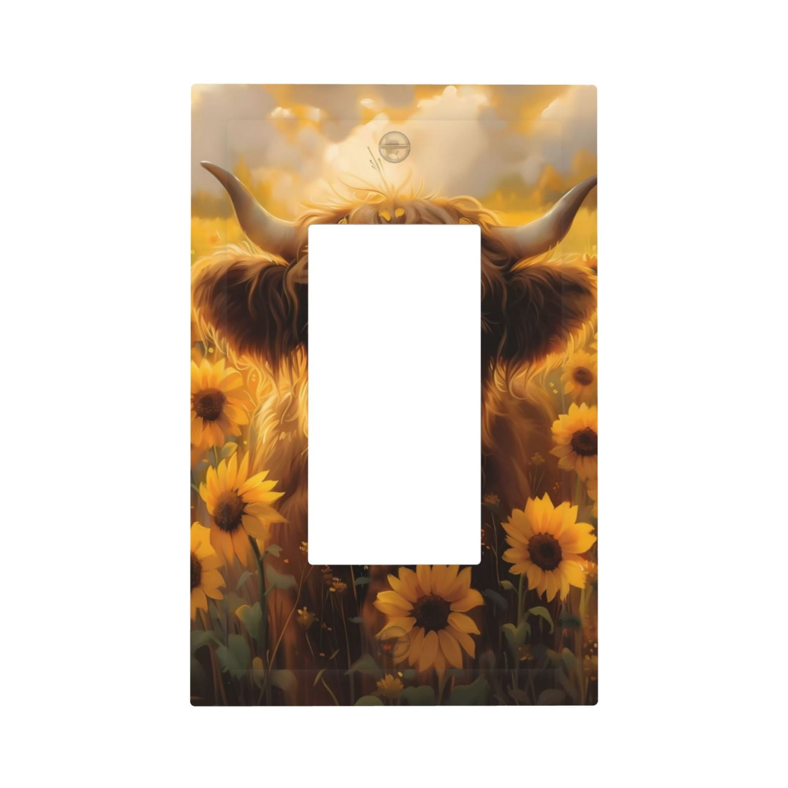 Junzan Cute Cow Sunflower Field for Electrical Outlet Covers, 5" x 3 ...