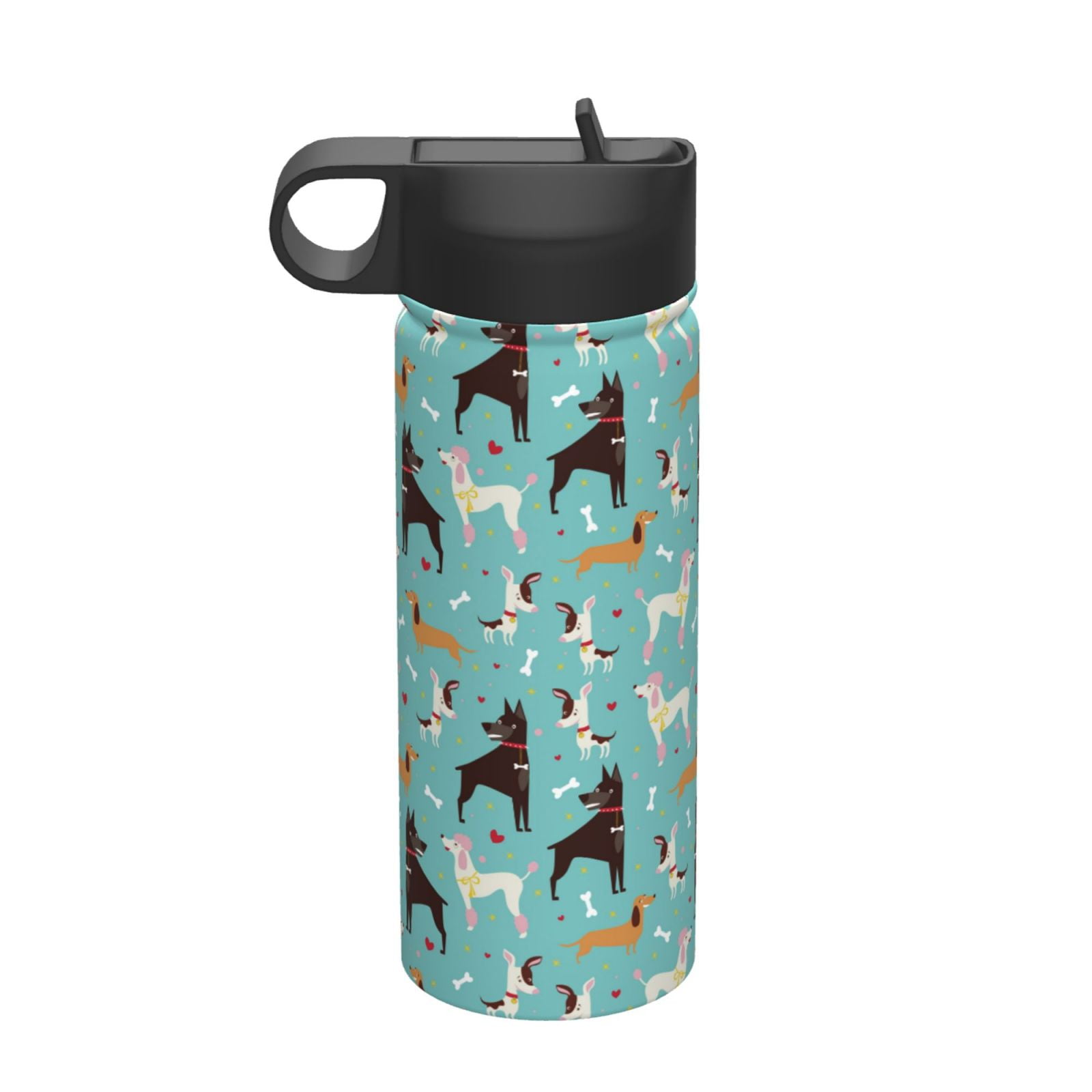 Junzan Cute Dog Pattern Stainless Steel Sports Water Cup Flask,18OZ ...