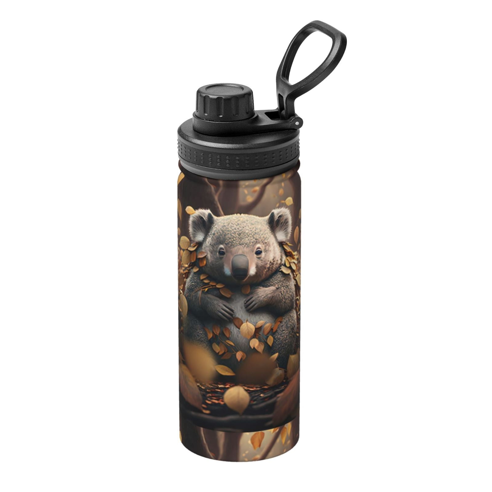 Junzan Cute Fallen Leaf Koala Pattern 18OZ Stainless Steel Sports Water ...
