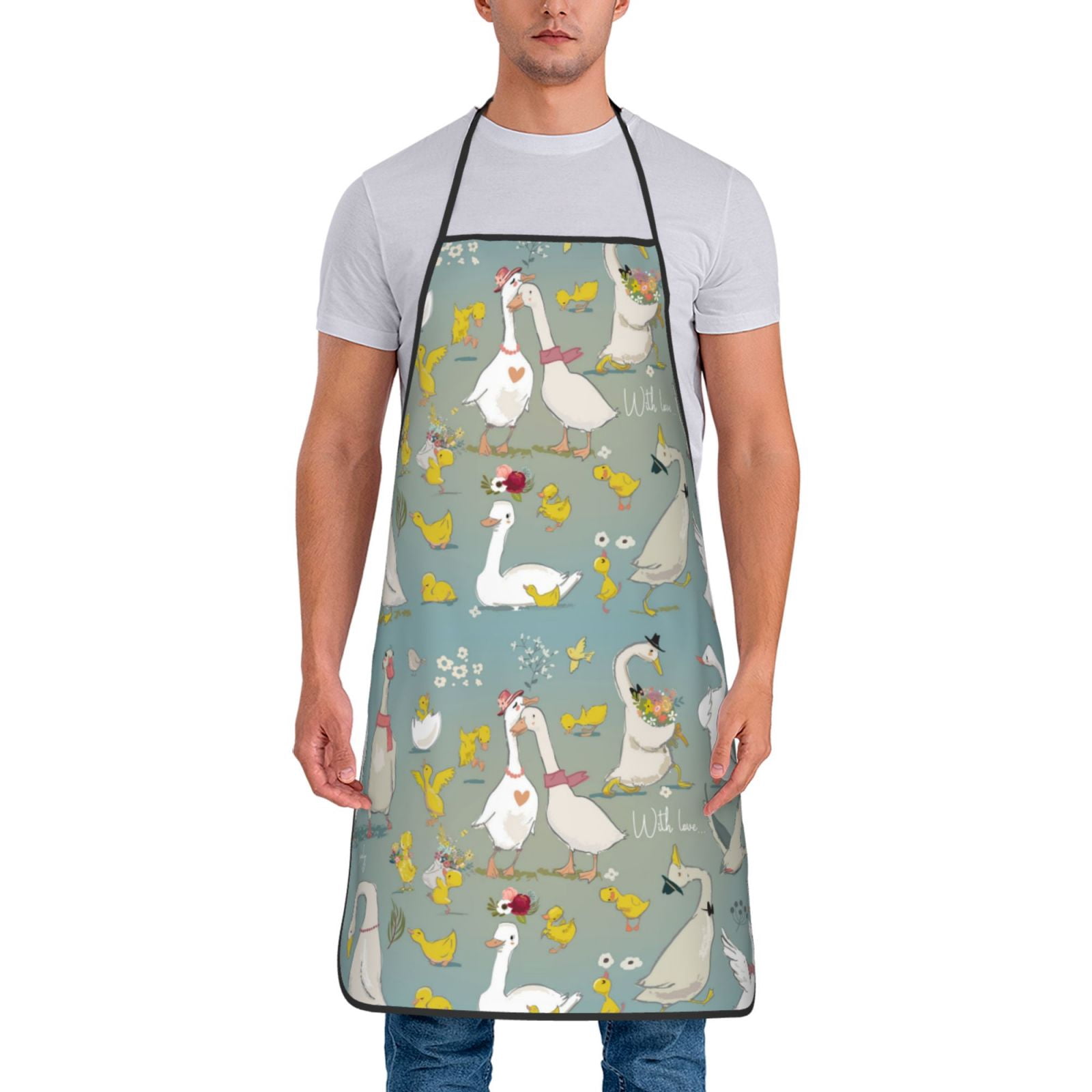 Junzan Cute Farm Birds Print Kitchen Cooking Aprons, Chef Apron for Men ...