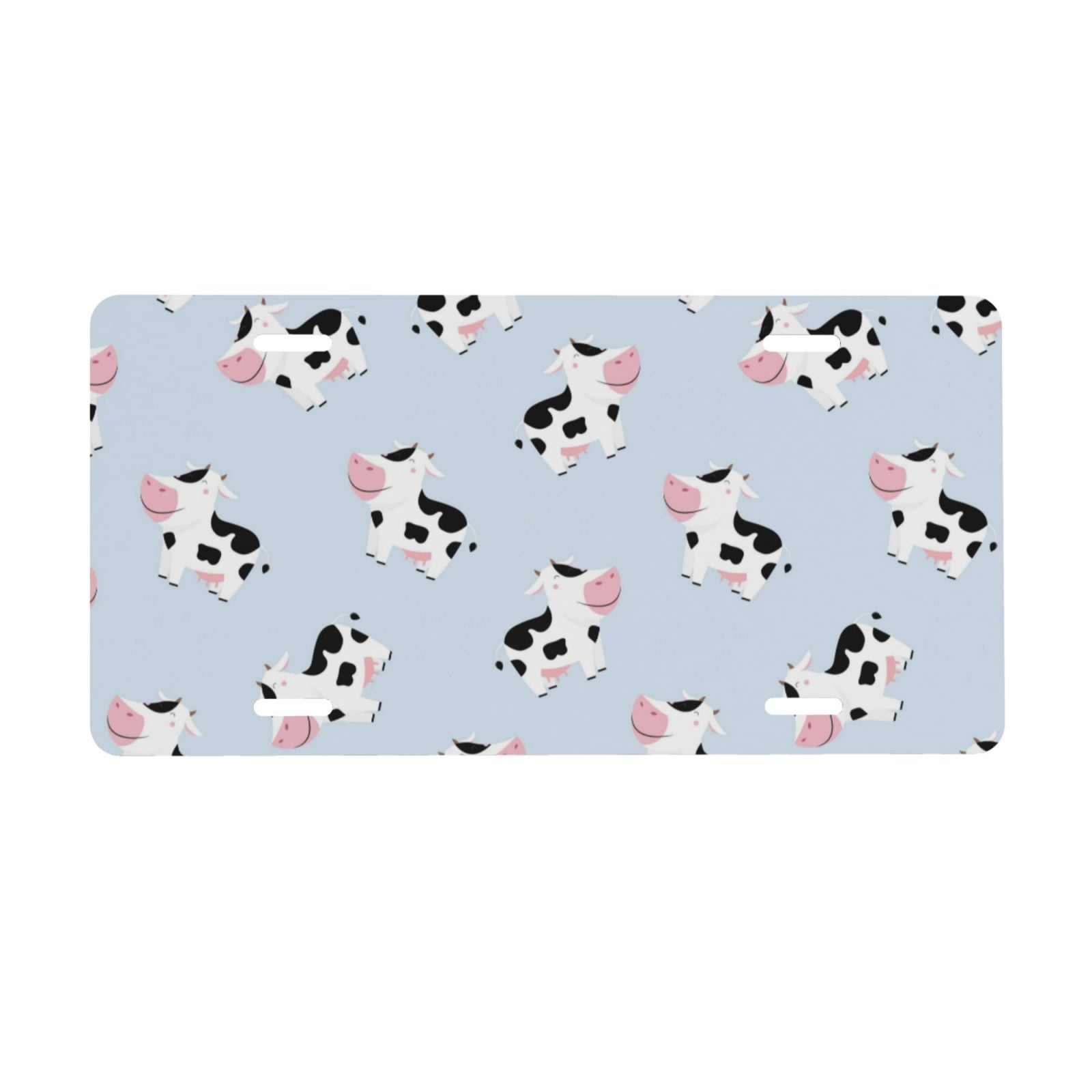 Junzan Cute Farm Cow Front License Plate Covers Decorative Car Metal ...