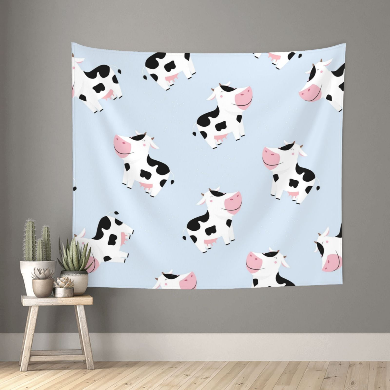 Junzan Cute Farm Cow Tapestry Wall Tapestry Home Decor For Room 60x51 ...