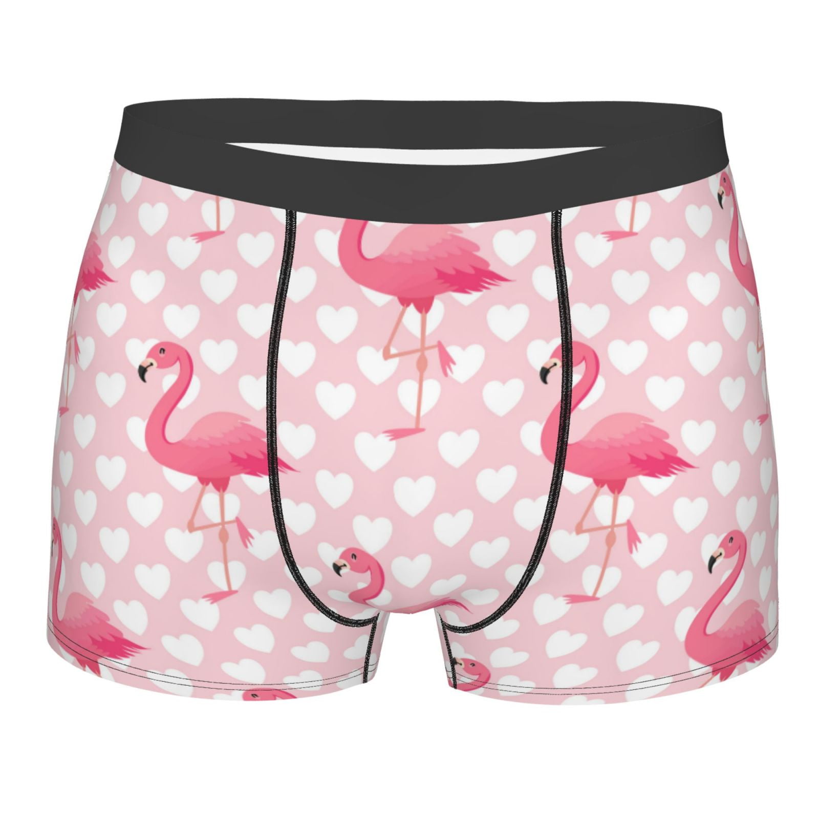 Junzan Cute Flamingo With Heart Mens Underwear Boxer Briefs For Men’s ...
