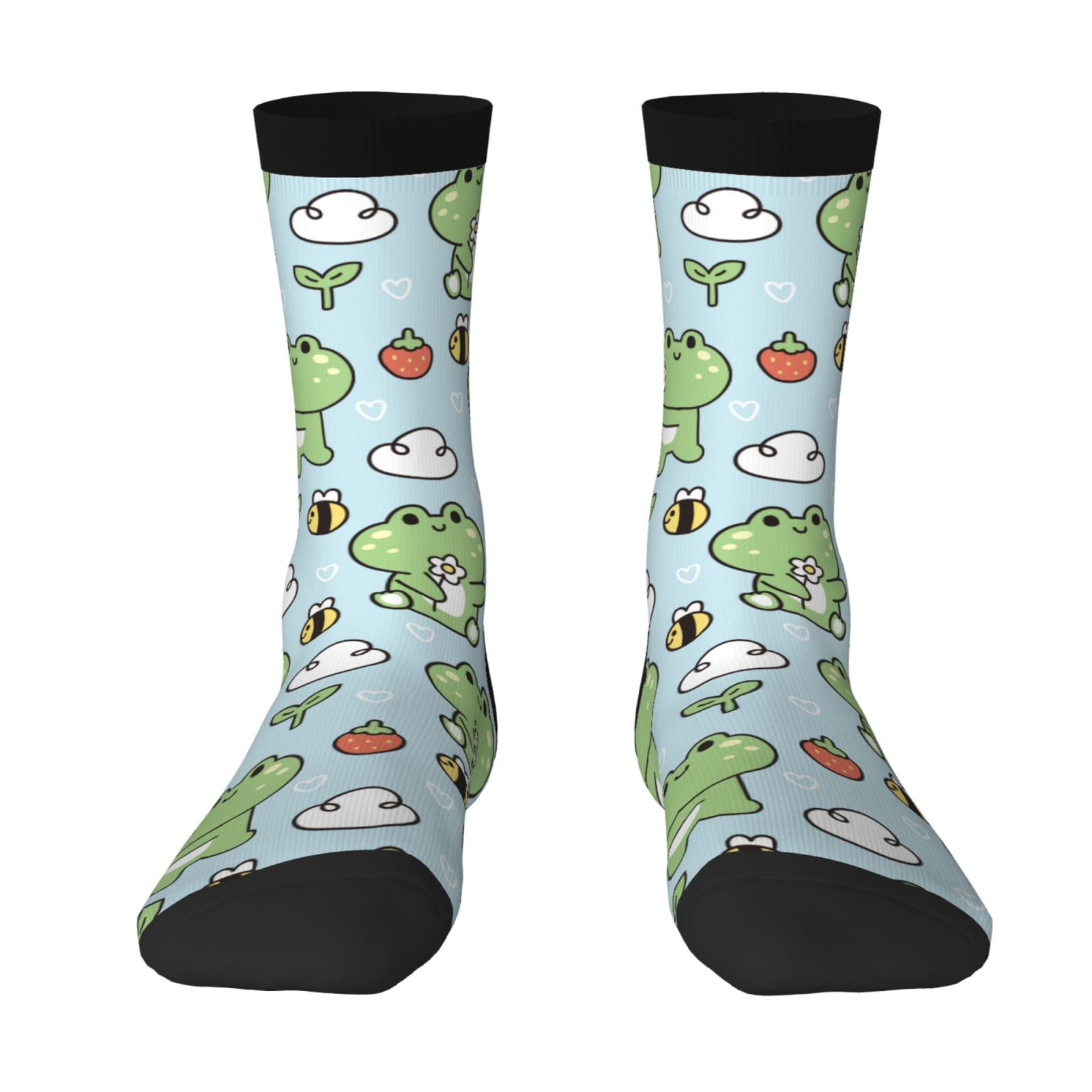 Junzan Cute Floral Frog Mens Funny Socks For Men Women Colorful Fun ...