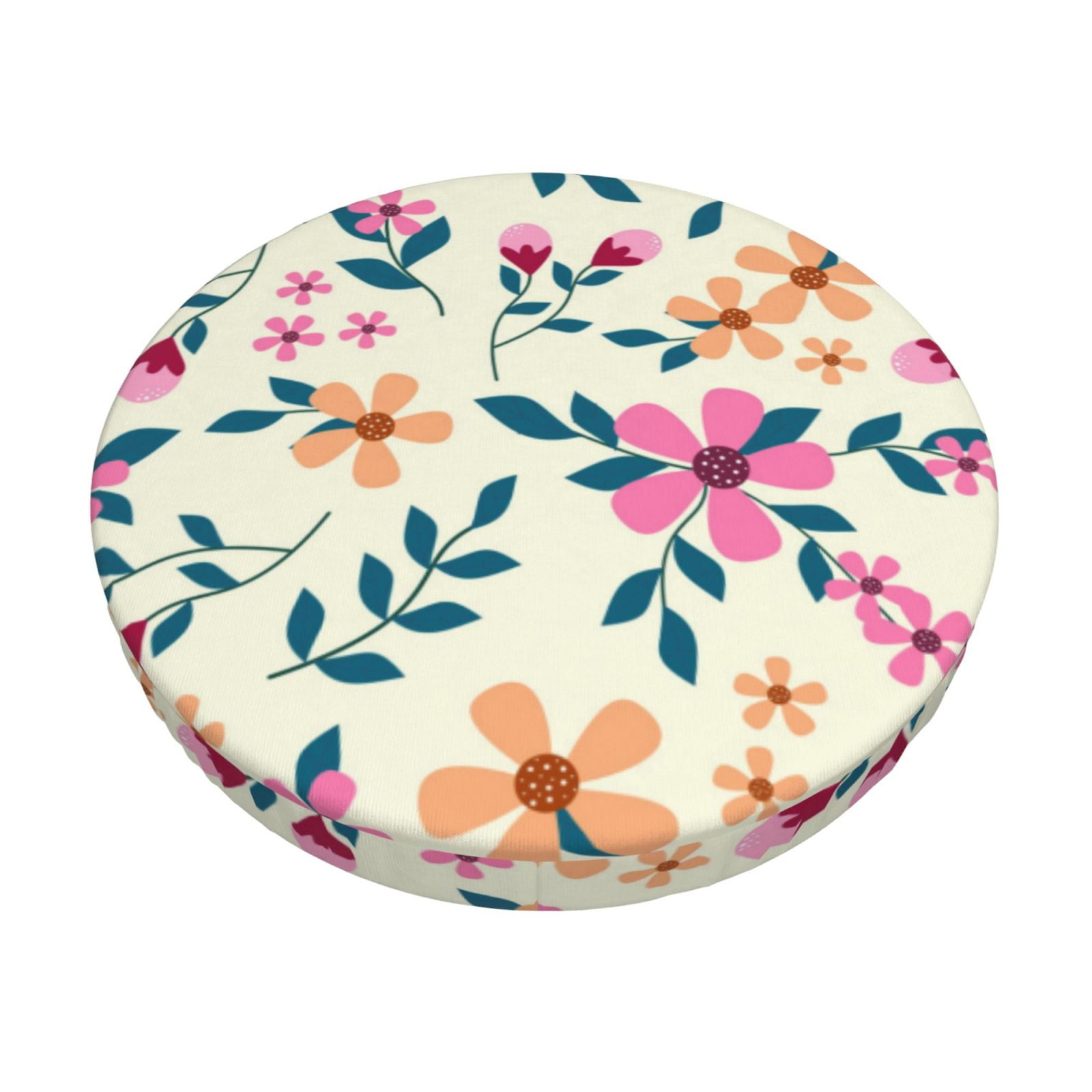 Junzan Cute Flower Bar Stool Cover Round Seat Cushion With Elastic ...