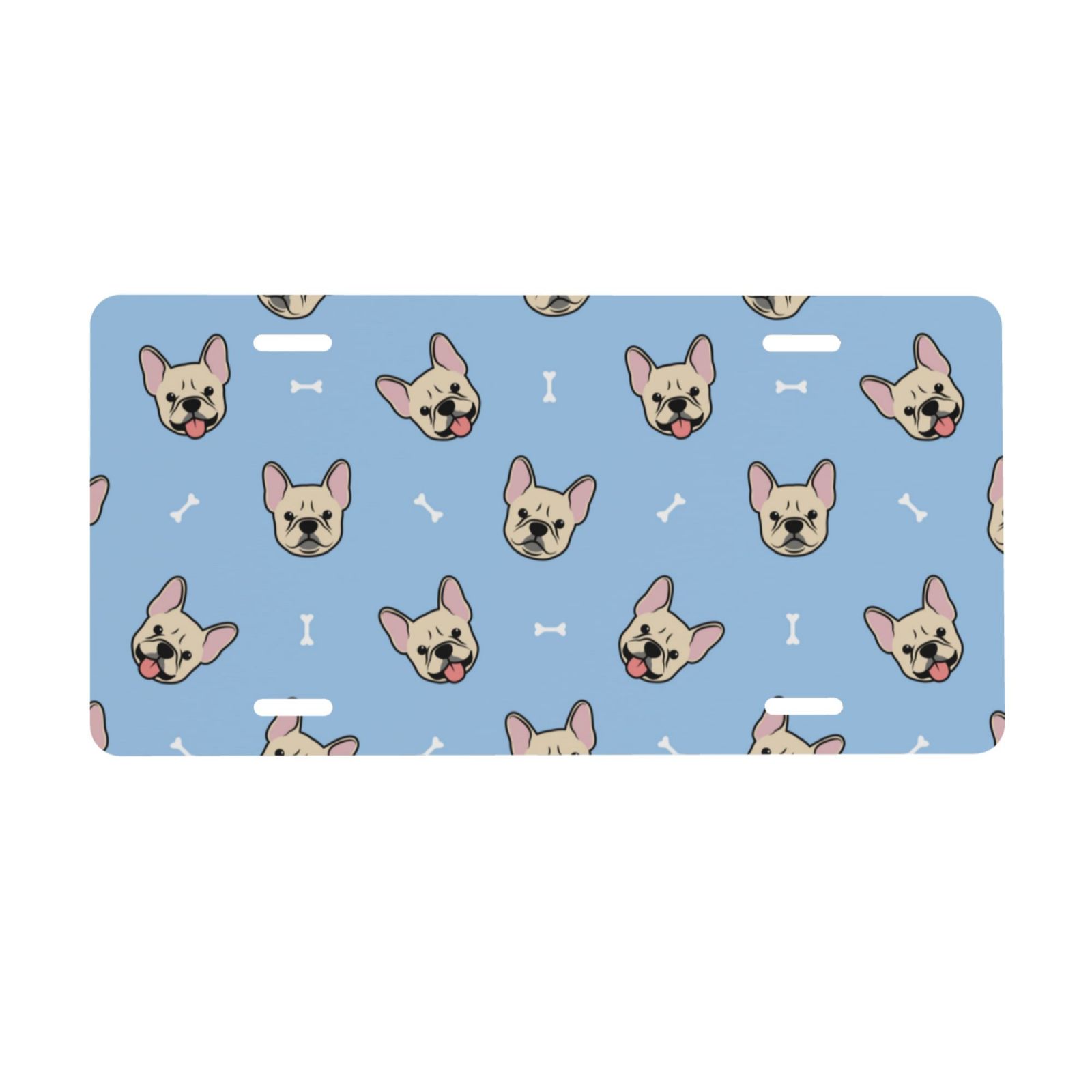 Junzan Cute French Bulldog Front License Plate Covers Decorative Car ...