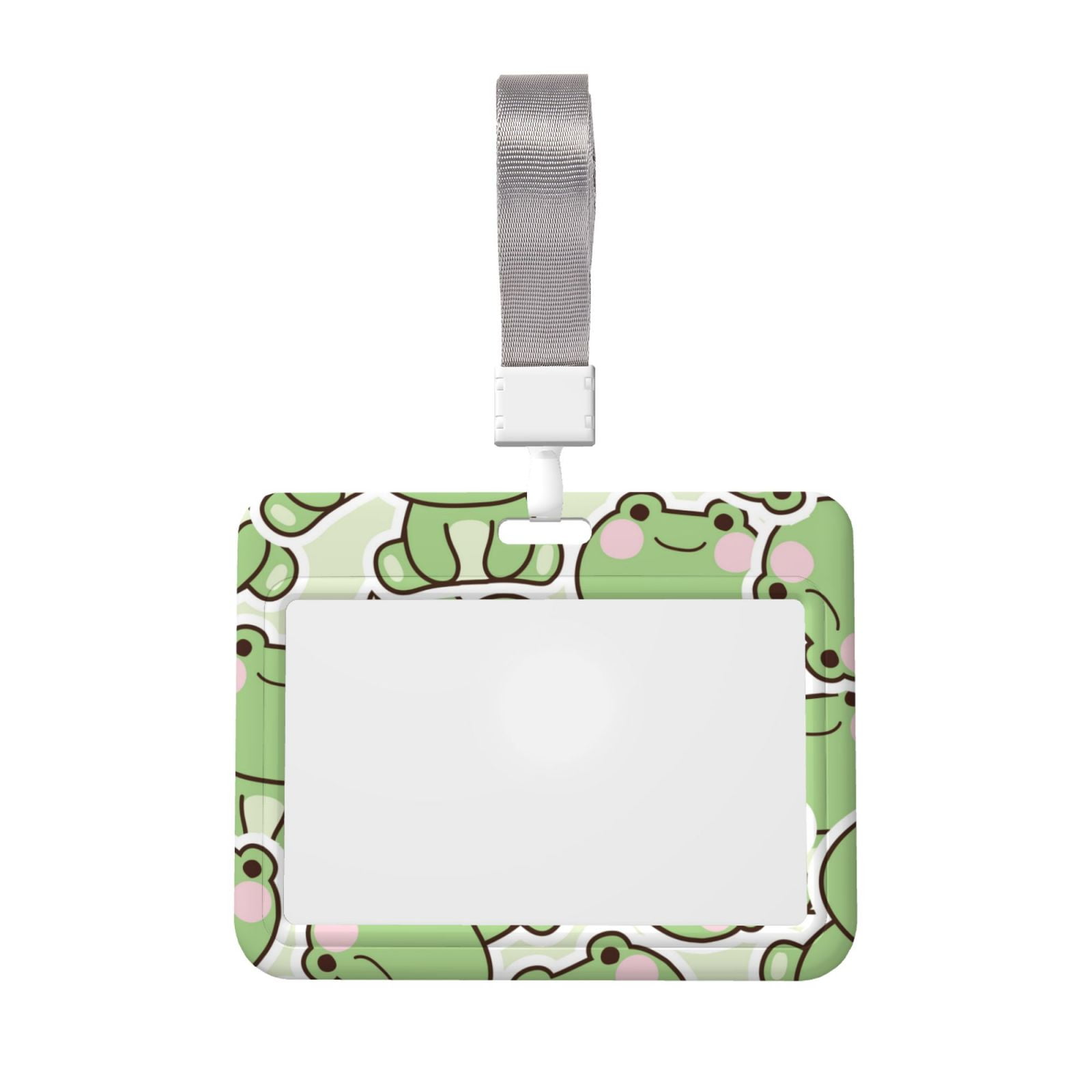 Junzan Cute Frog Id Badge Holder With Windows Key Card Work Badge ...