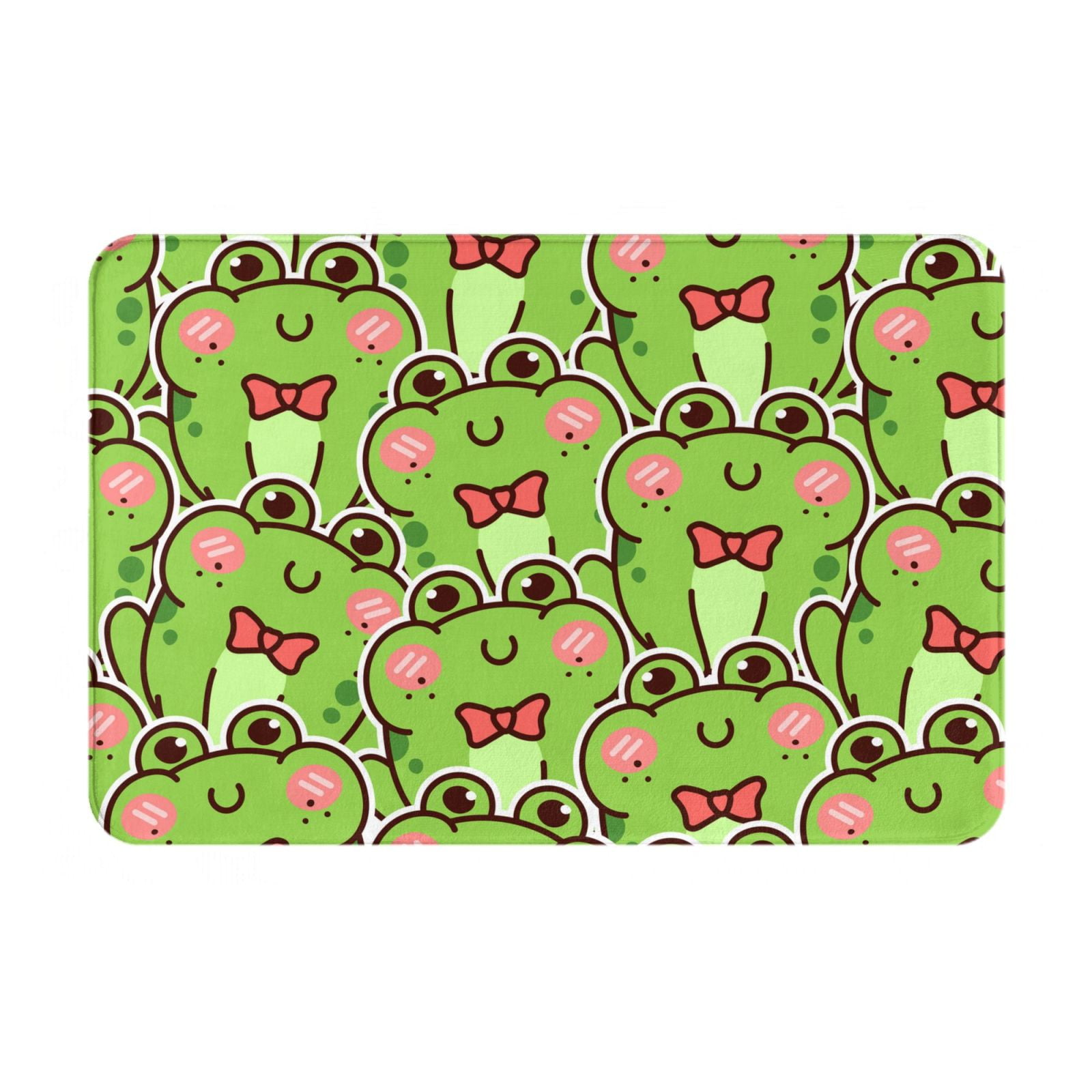 Junzan Cute Green Frog Custom Funny Welcome Doormat Personalized Door ...