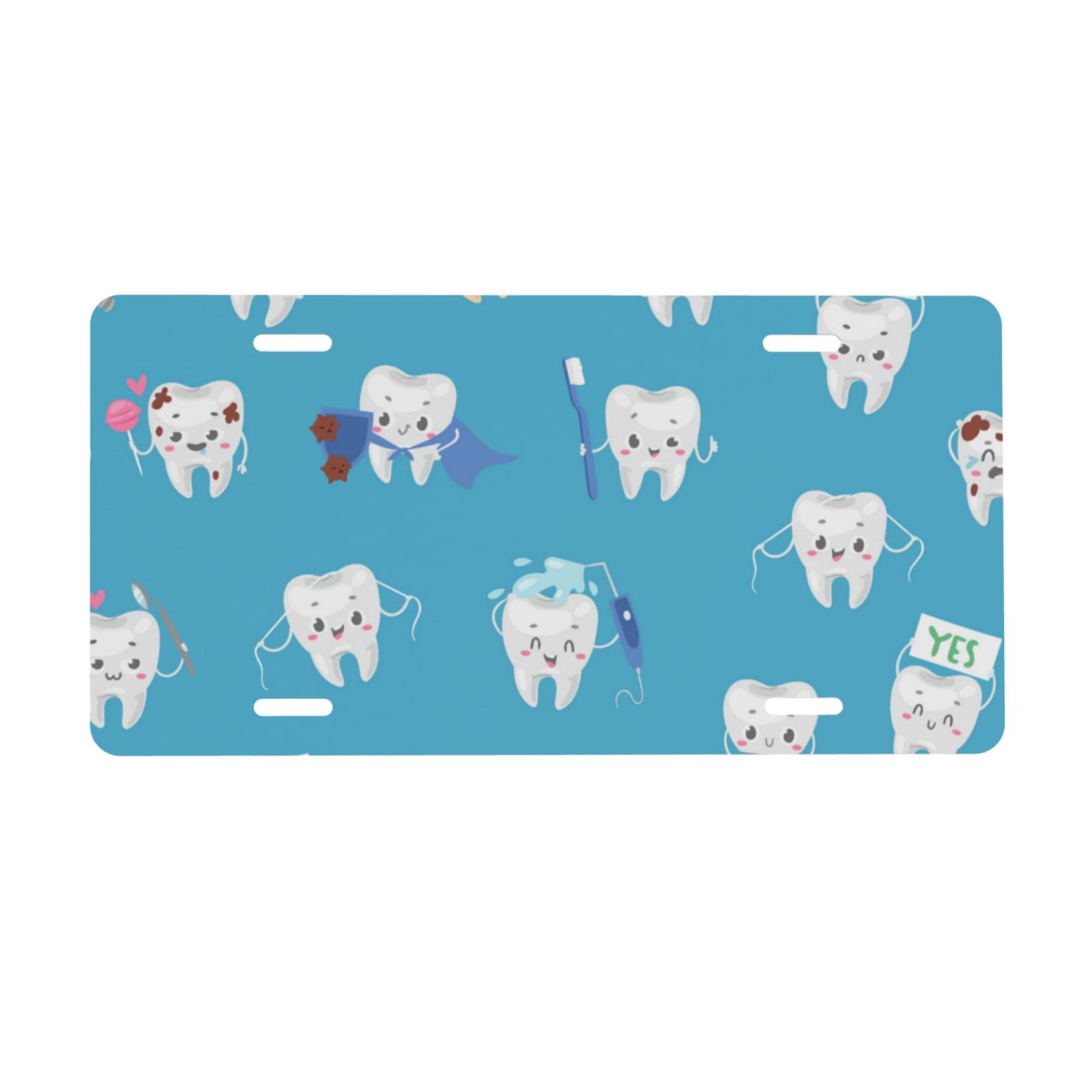 Junzan Cute Healthy Teeth Front License Plate Covers Decorative Car ...