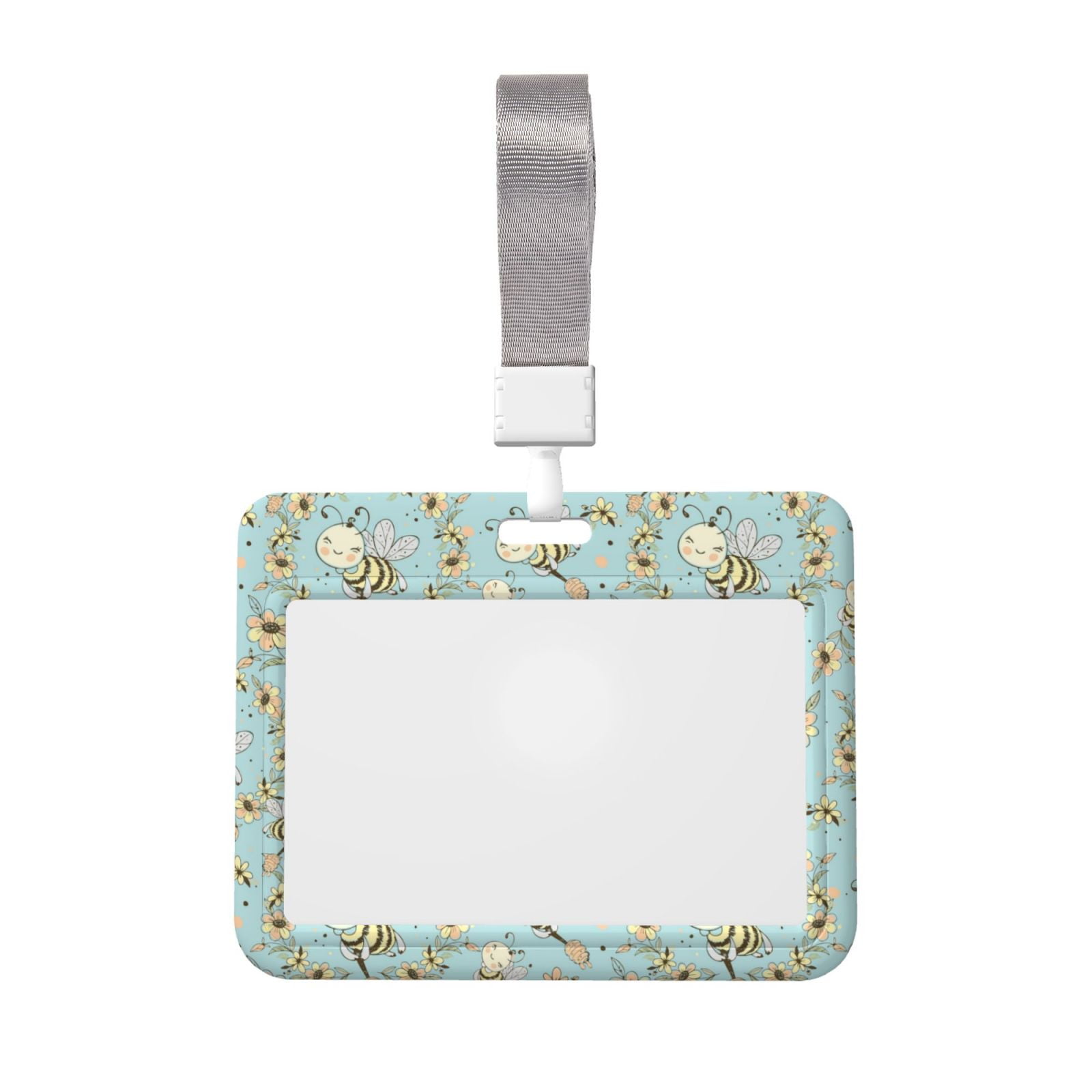 Junzan Cute Honeybees ID Badge Holder with Windows Key Card Work Badge ...