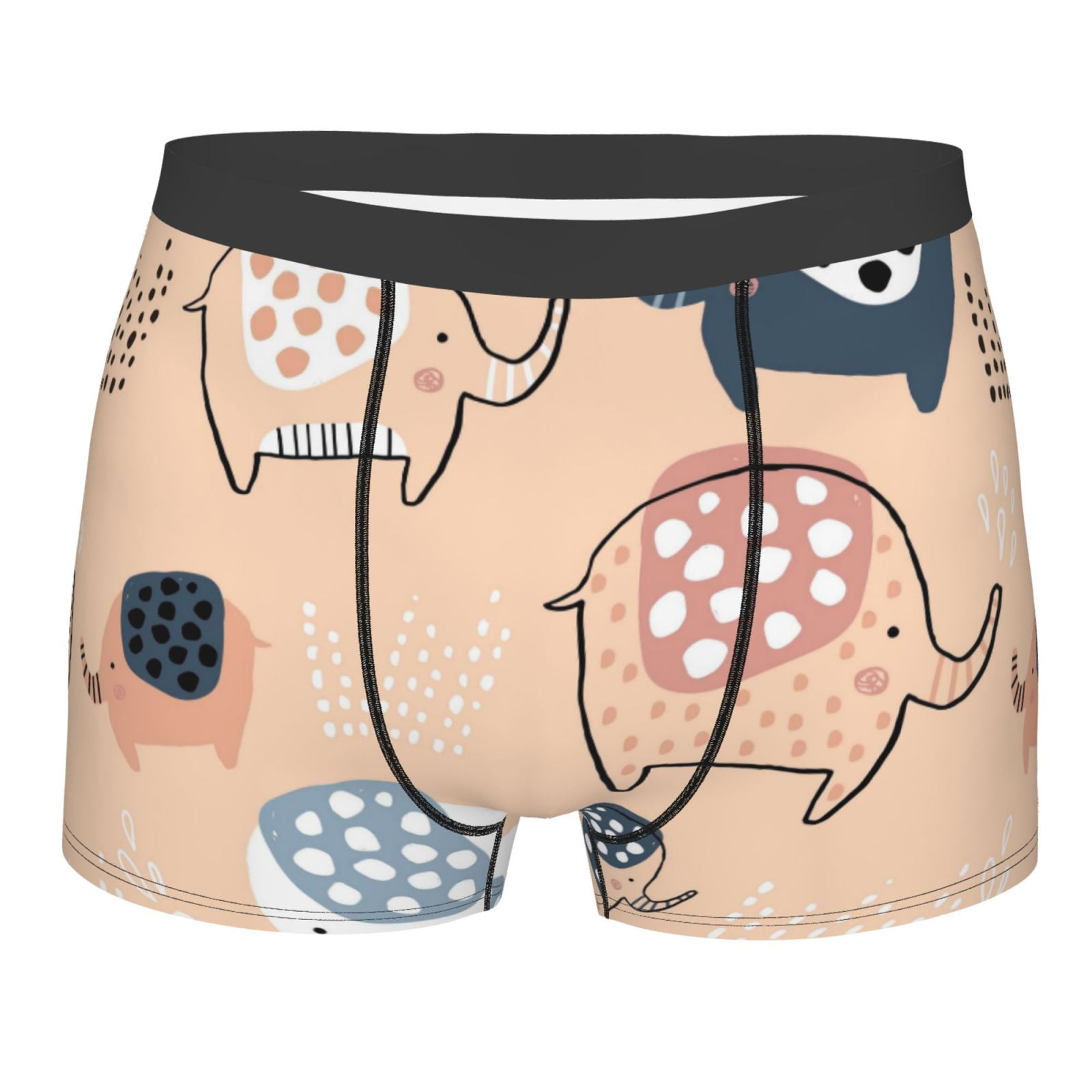 Junzan Cute Ink Drawn Elephants Mens Underwear Boxer Briefs For Men’s ...