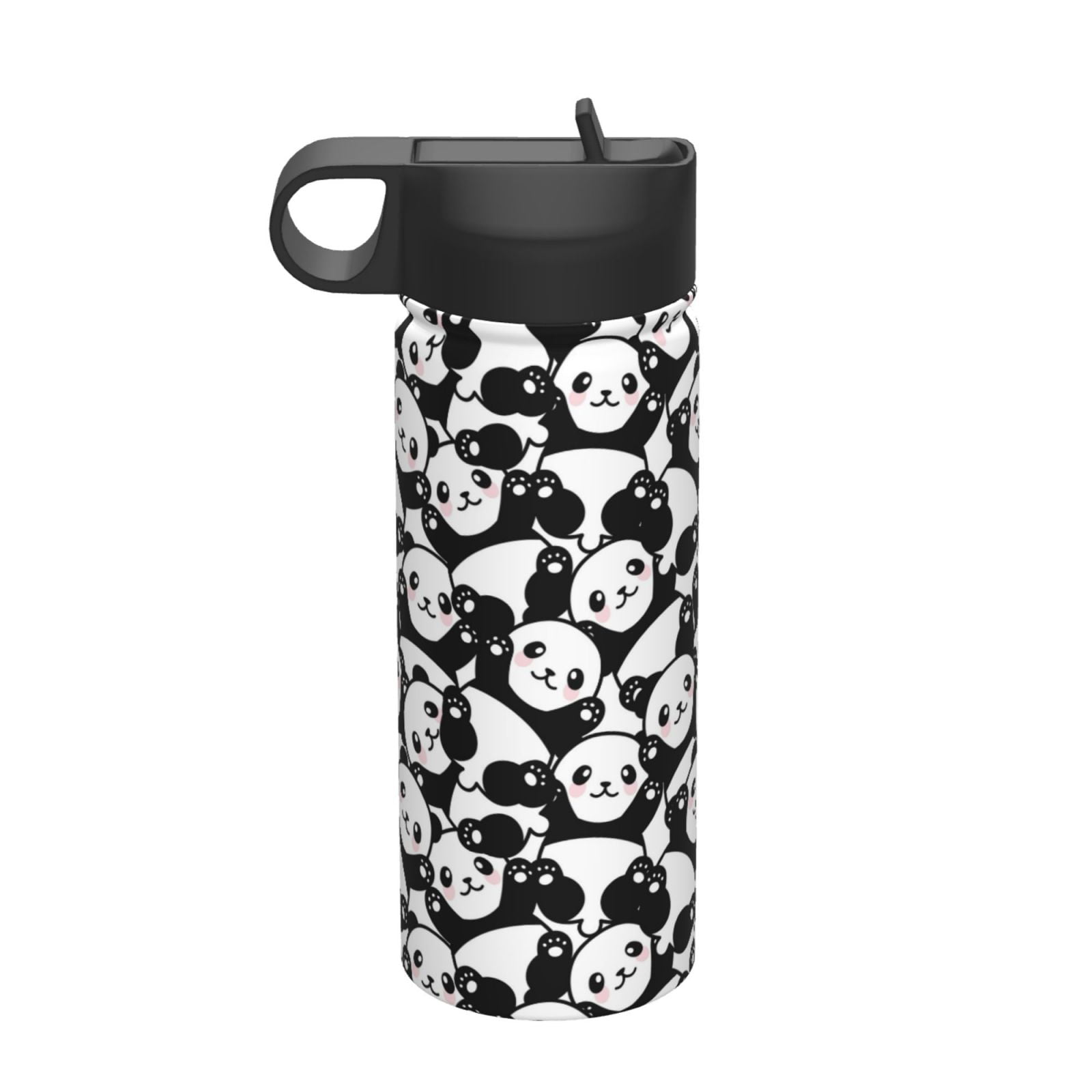 Junzan Cute Panda (3) Pattern Stainless Steel Sports Water Cup Flask ...