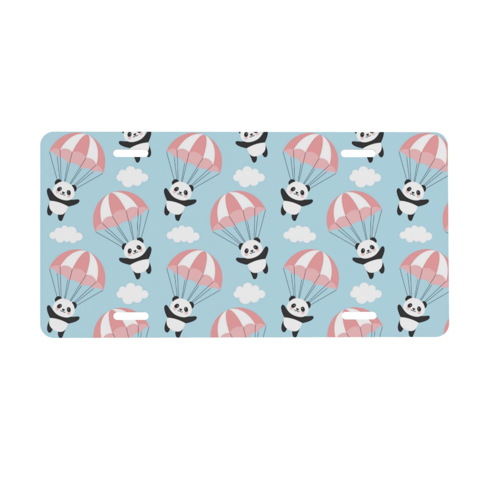 Junzan Cute Panda Flying In The Sky Front License Plate Covers ...