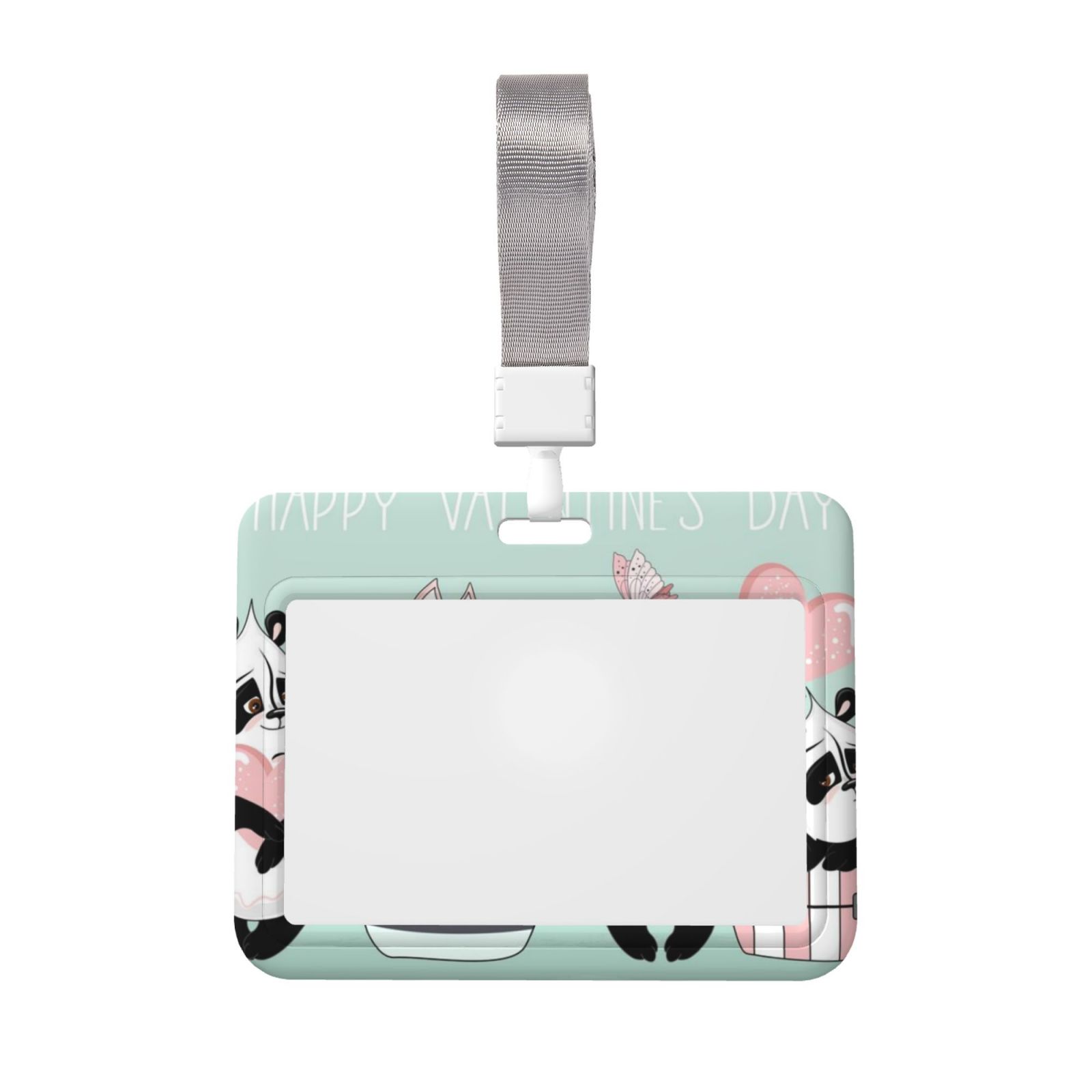 Junzan Cute Panda Id Badge Holder With Windows Key Card Work Badge ...