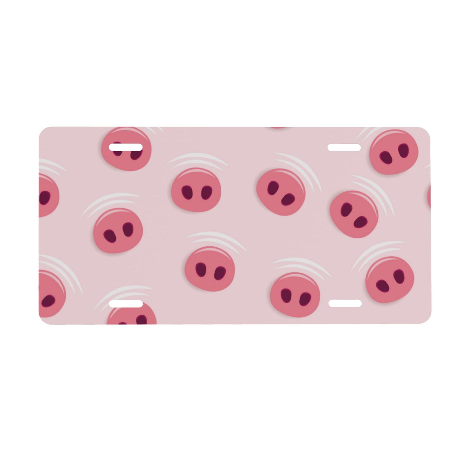 Junzan Cute Pig Nose Front License Plate Covers Decorative Car Metal ...