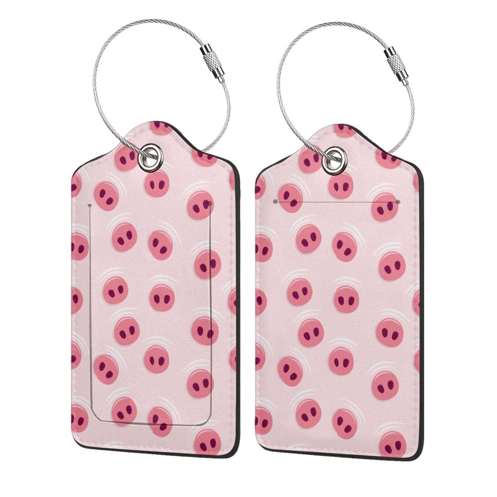 Junzan Cute Pig Nose for Luggage Tags,Leather Luggage Tags for ...