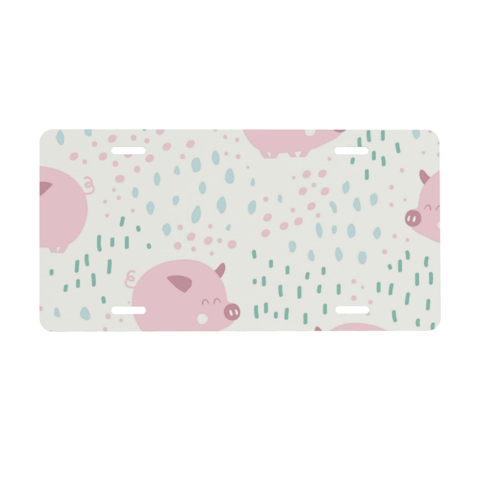 Junzan Cute Pigs Front License Plate Covers Decorative Car Metal Plates ...