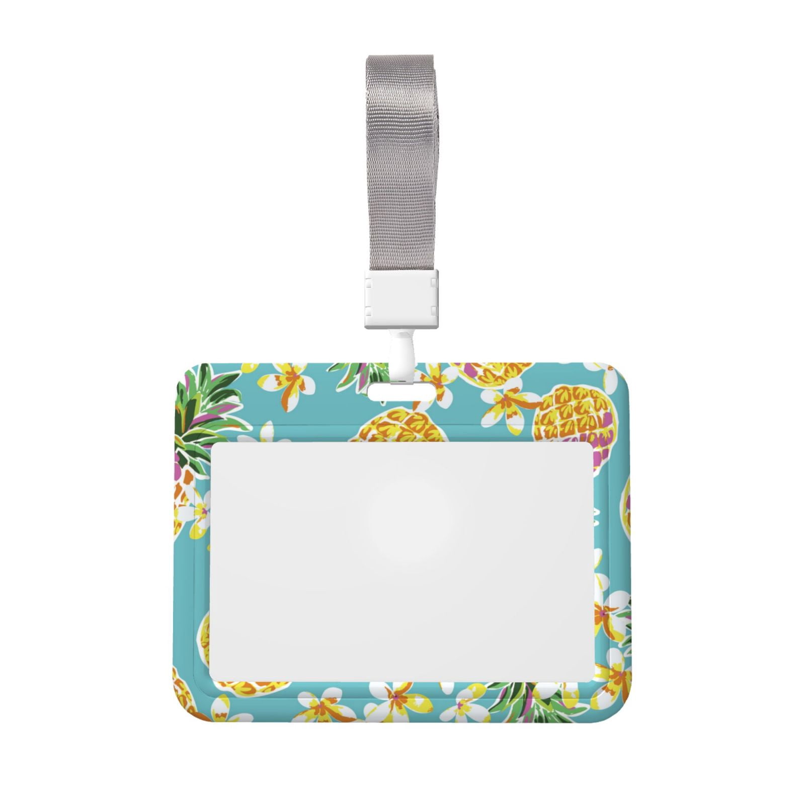 Junzan Cute Pineapples ID Badge Holder with Windows Key Card Work Badge ...