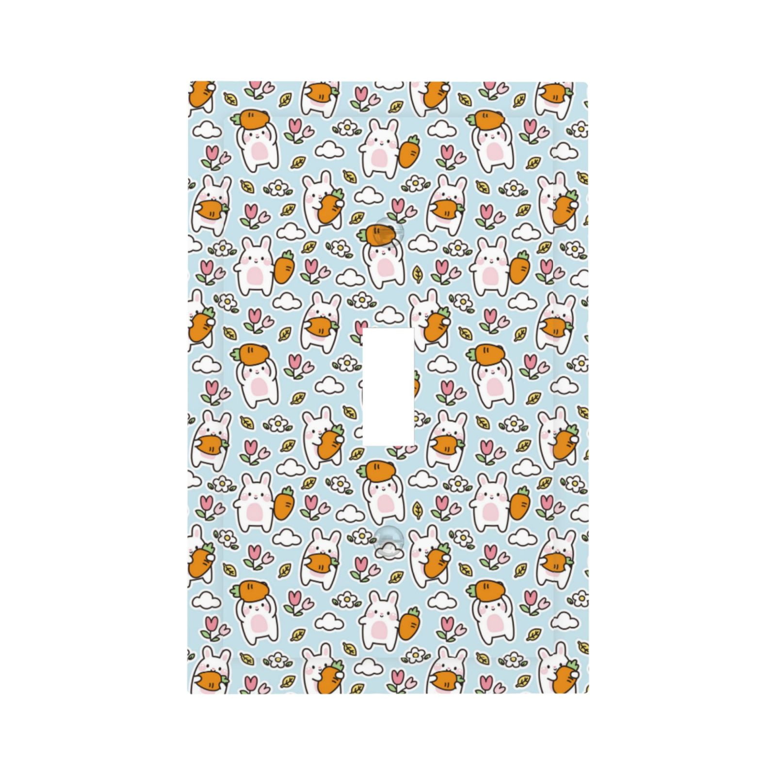 Junzan Cute Rabbit Hold Carrot for Electrical Outlet Covers, 5" x 3 ...