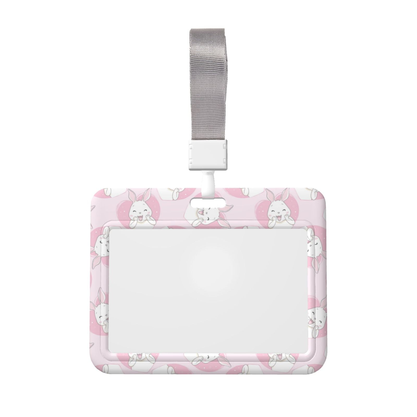 Junzan Cute Rabbit ID Badge Holder with Windows Key Card Work Badge ...