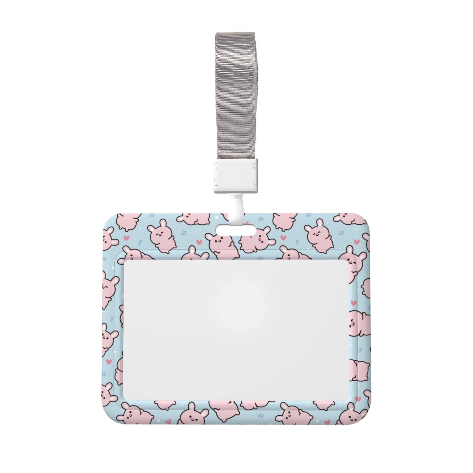 Junzan Cute Rabbit ID Badge Holder with Windows Key Card Work Badge ...