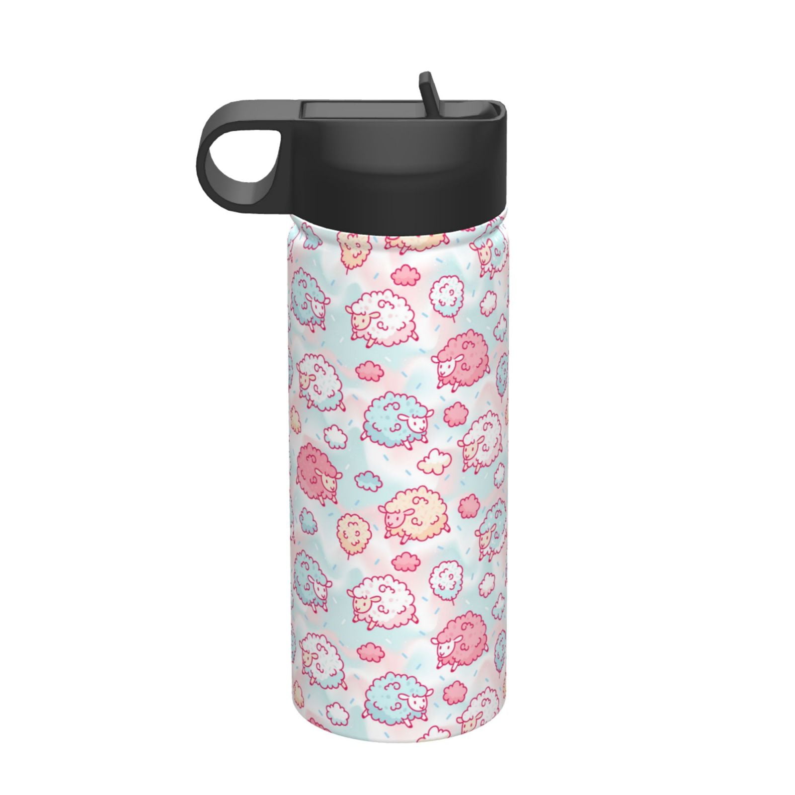 Junzan Cute Sheep Pattern Stainless Steel Sports Water Cup Flask,18OZ ...