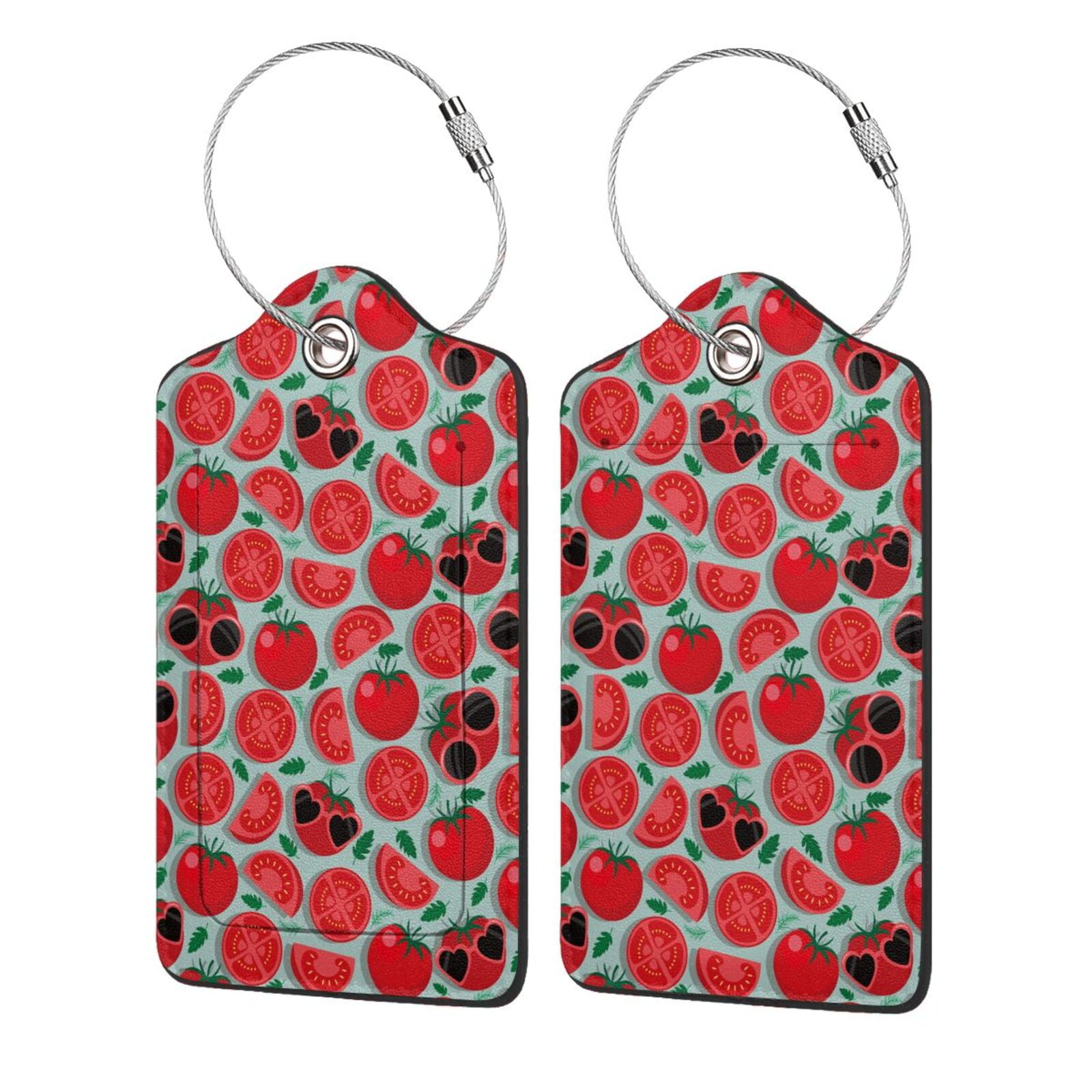 Junzan Cute Tomato for Luggage Tags,Leather Luggage Tags for Suitcases ...