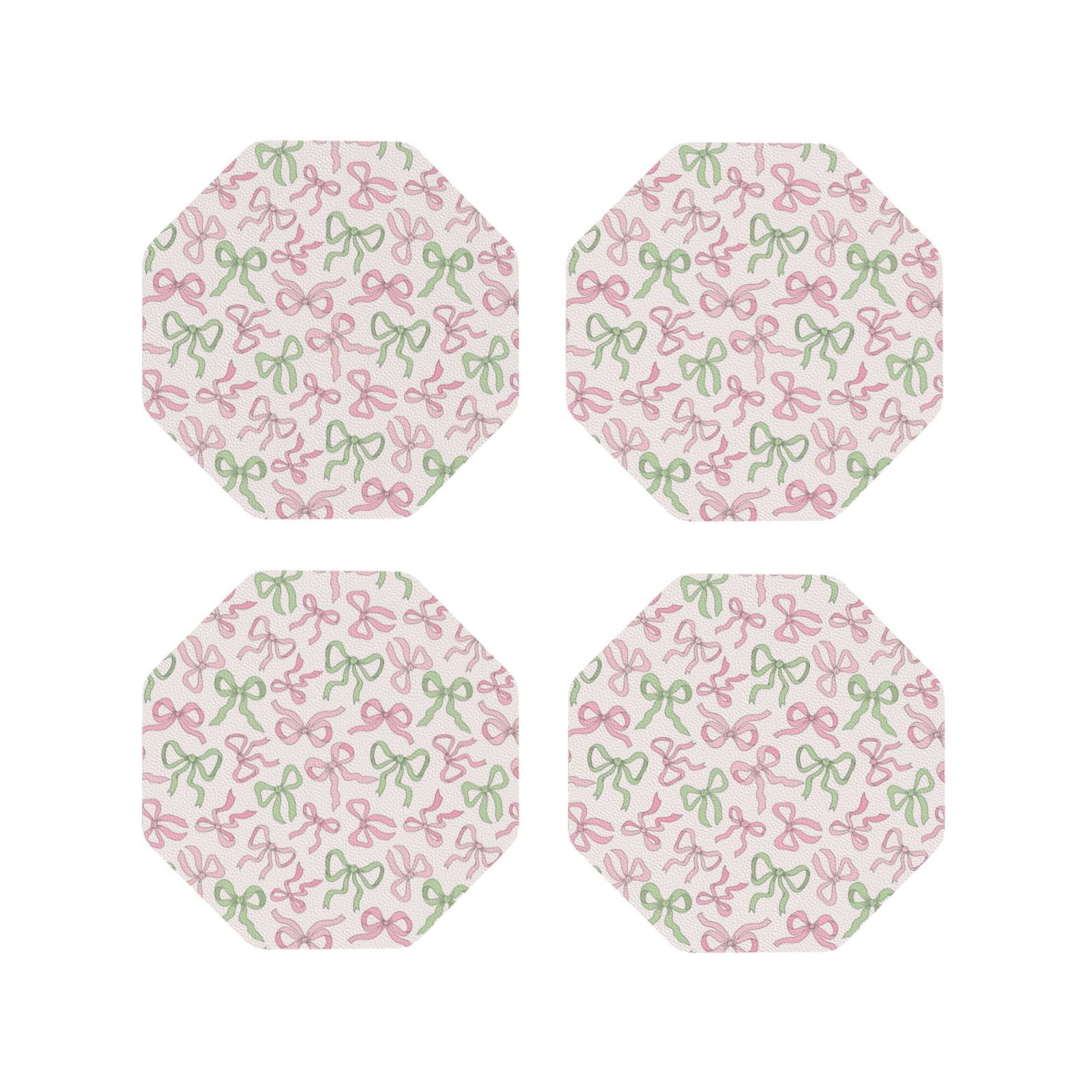 Junzan Cute ribbons set Print Coasters for Drinks - Leather Coasters ...
