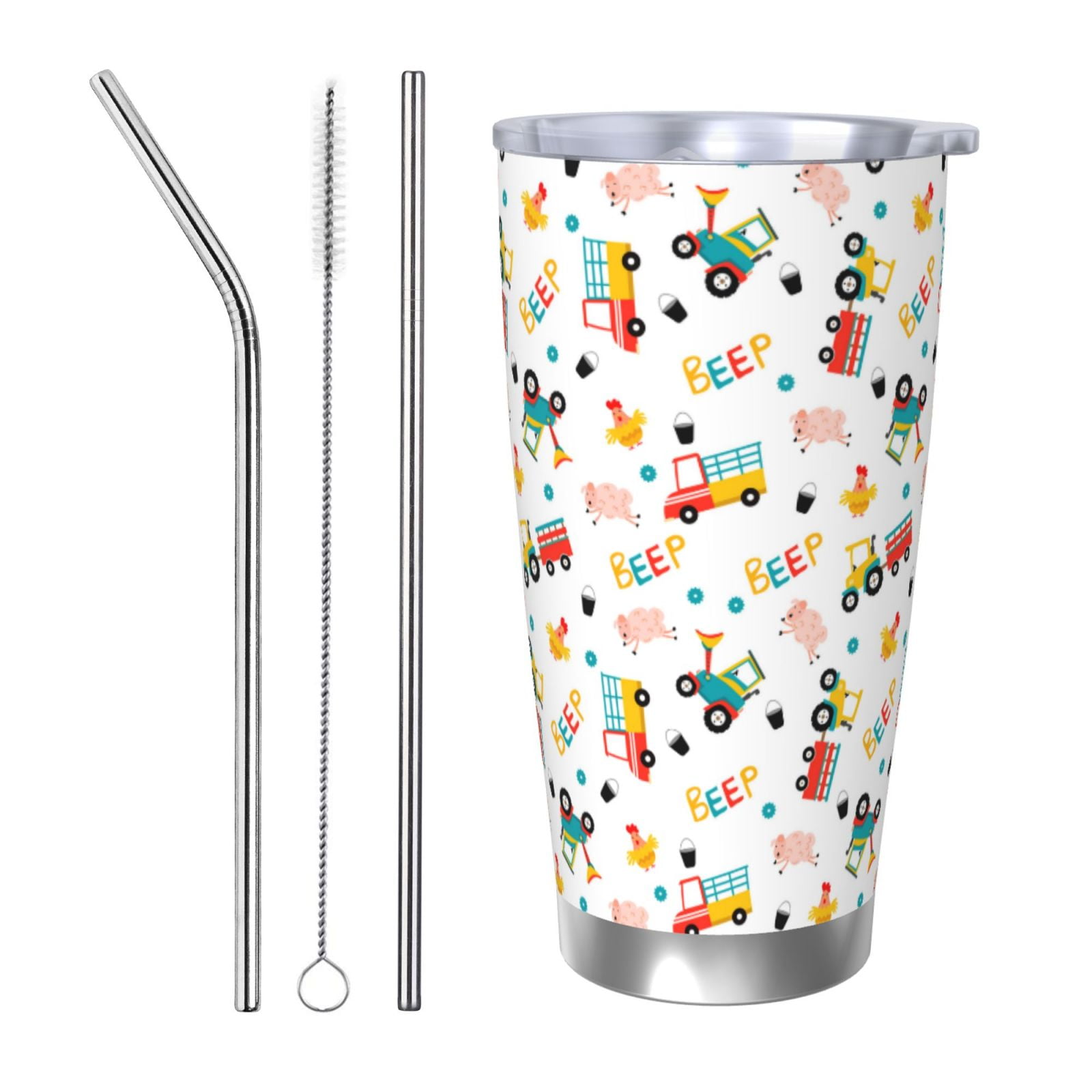 Junzan Cute tractor and vehicle for 20oz Stainless Steel Insulated Car ...